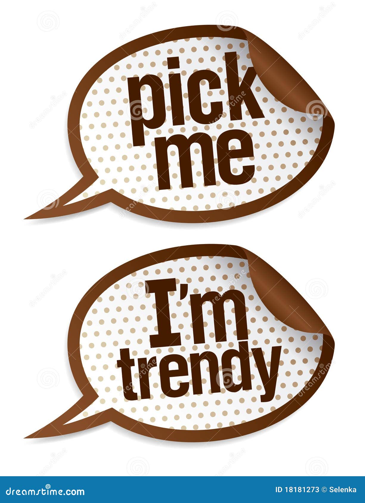 Pick Me I`m Trendy Stickers. Stock Vector - Illustration of branded ...