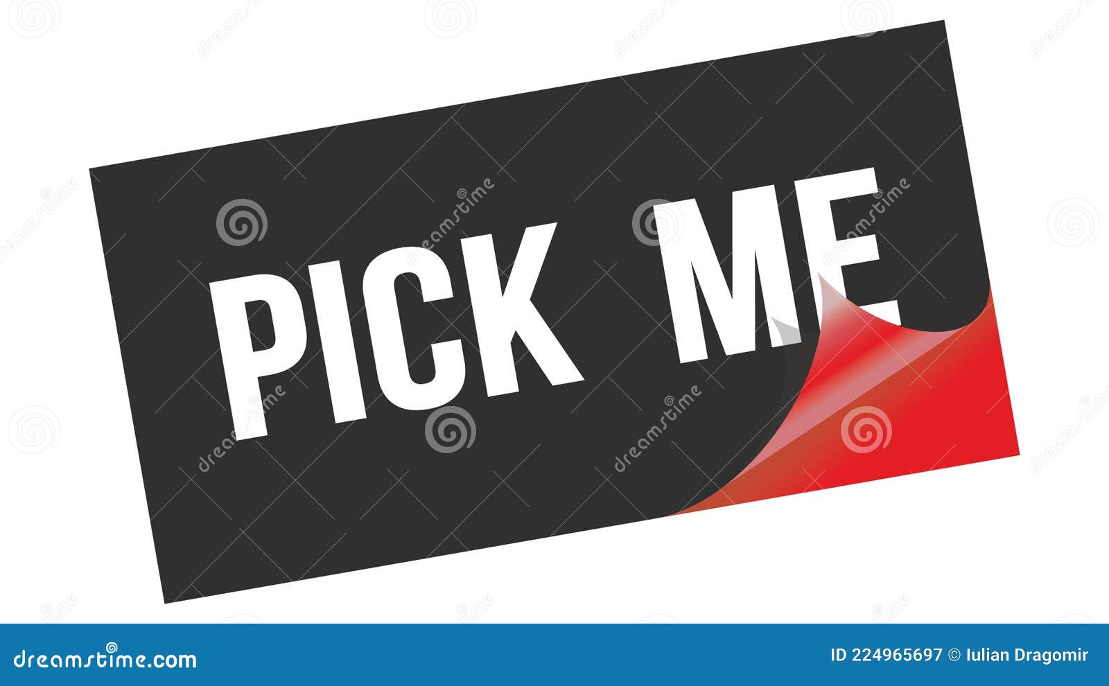 PICK ME Text on Black Red Sticker Stamp Stock Illustration ...
