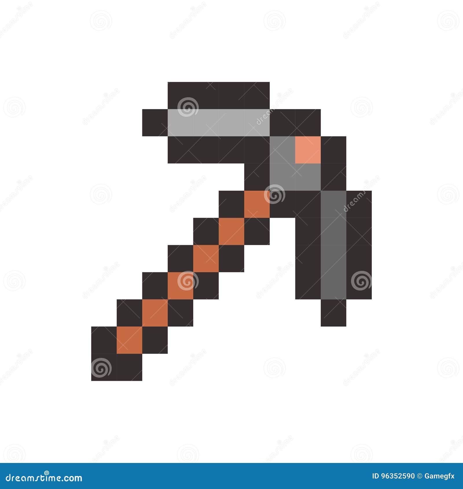 Pick Pixel Art Cartoon Retro Game Style Stock Vector - Illustration of ...