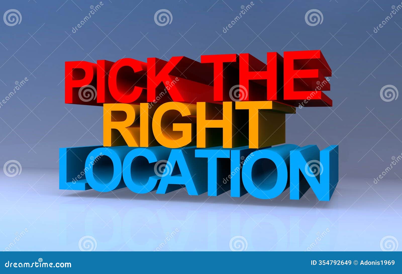 Pick the Right Location on Blue Stock Illustration - Illustration of ...