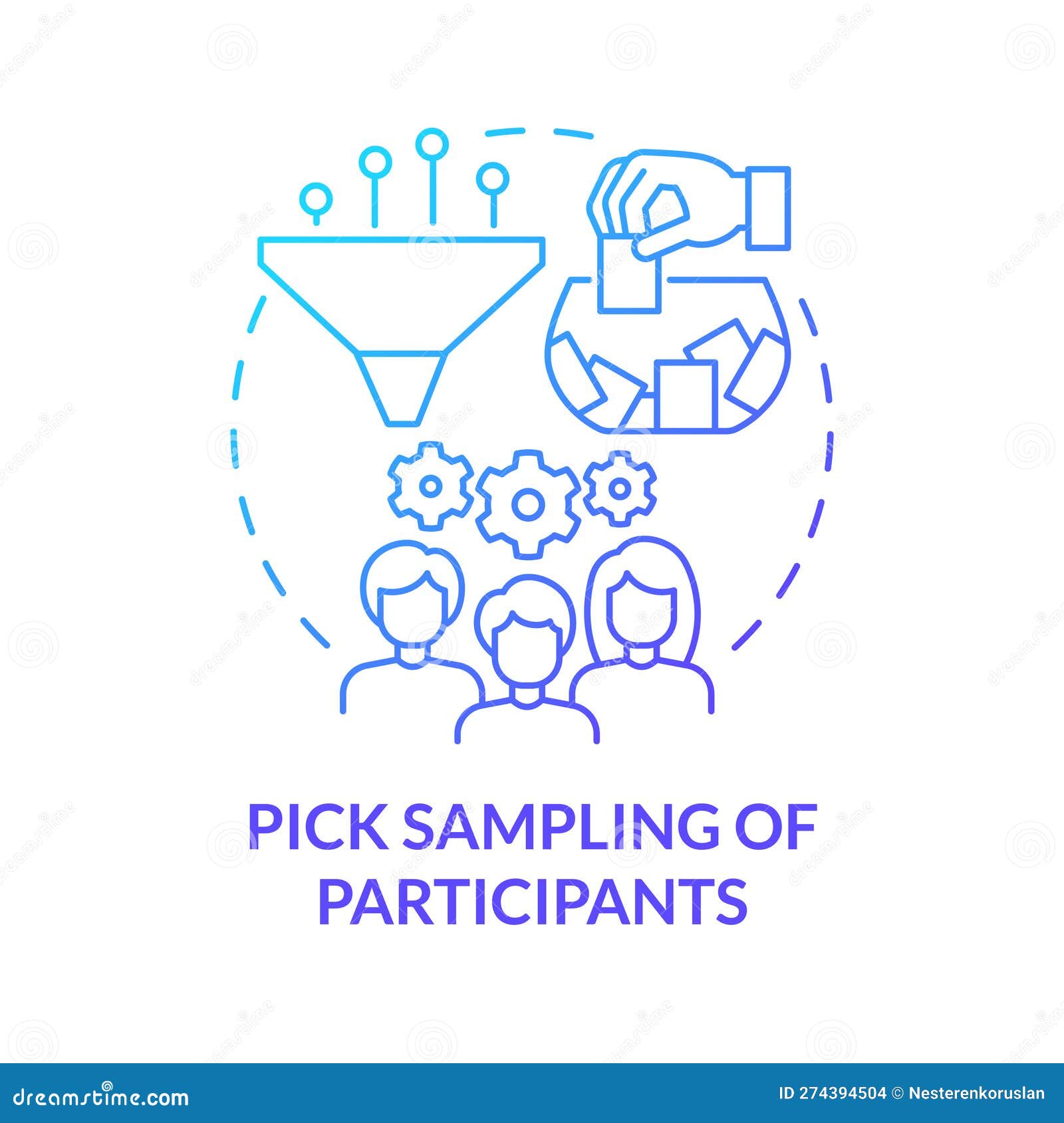 Pick Sampling of Participants Blue Gradient Concept Icon Stock Vector ...