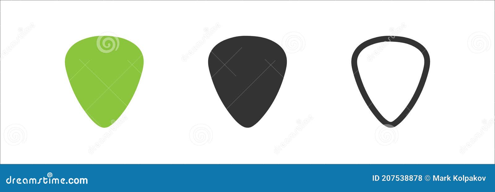 Pick Set Icon in Flat Style. Guitar Mediator Logo Stock Vector ...