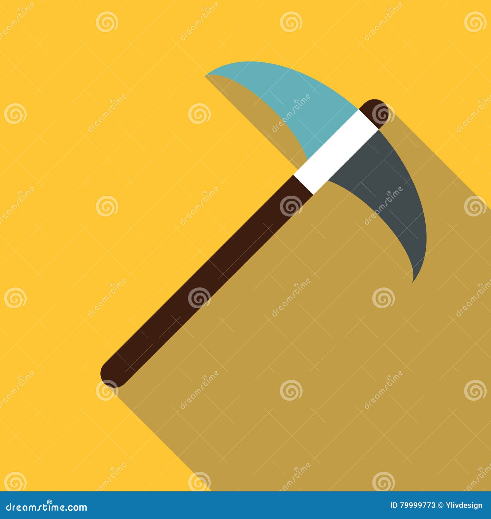 Pick tool icon, flat style stock vector. Illustration of pickax - 79999773