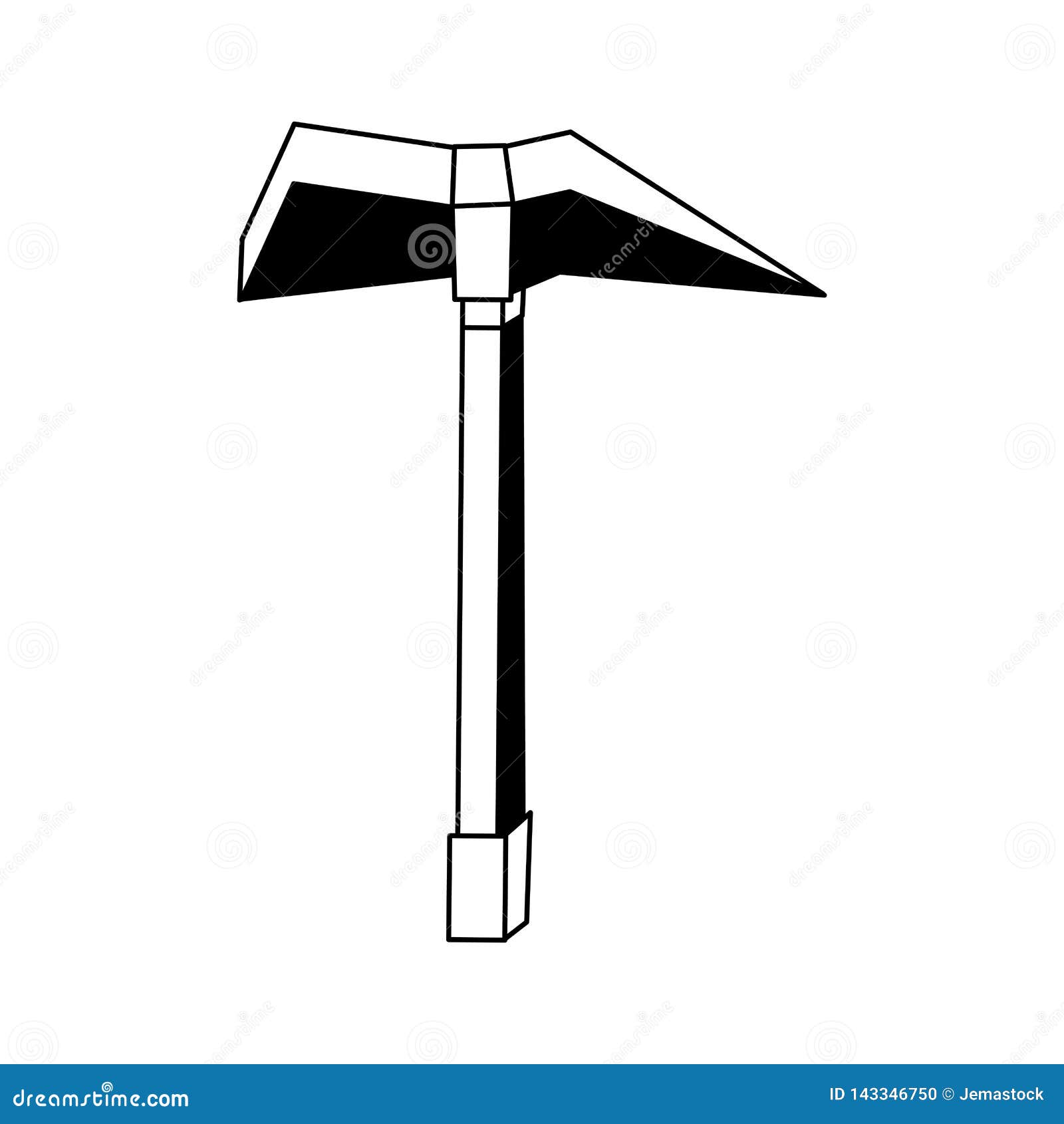 Pick Tool Isolated in Black and White Stock Vector - Illustration of ...