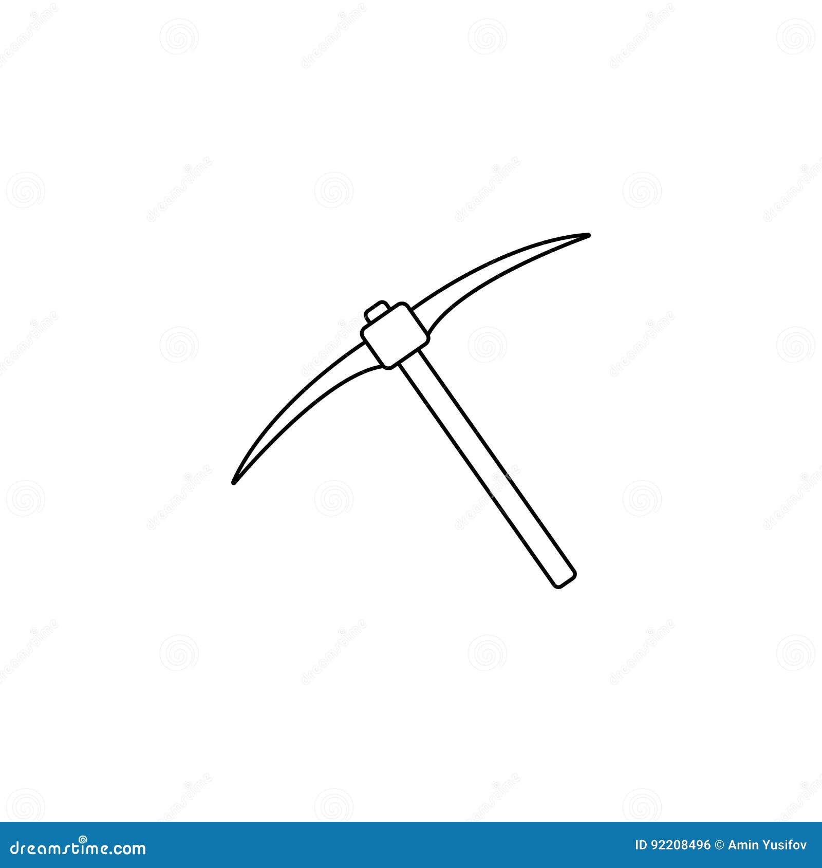 Pick Tool Line Icon, Build Repair Elements Stock Vector - Illustration ...