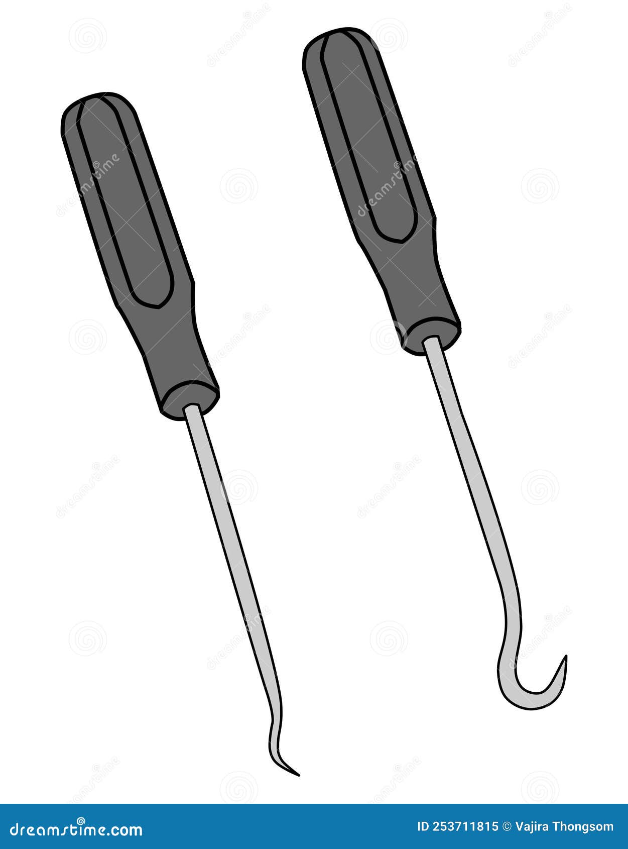 The Pick Tools for Car Repair with Black and White Vector Stock Vector ...