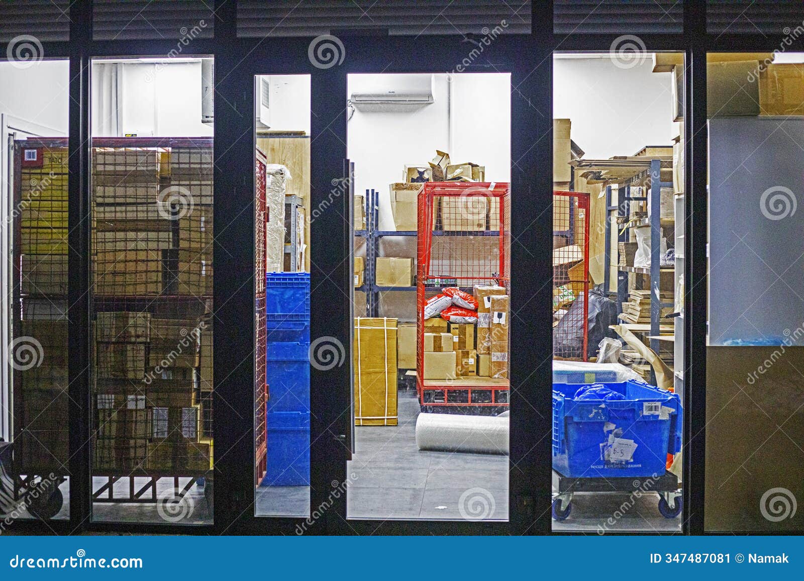 Pick-up and Delivery Point for Various Goods through the Doors. Stock ...