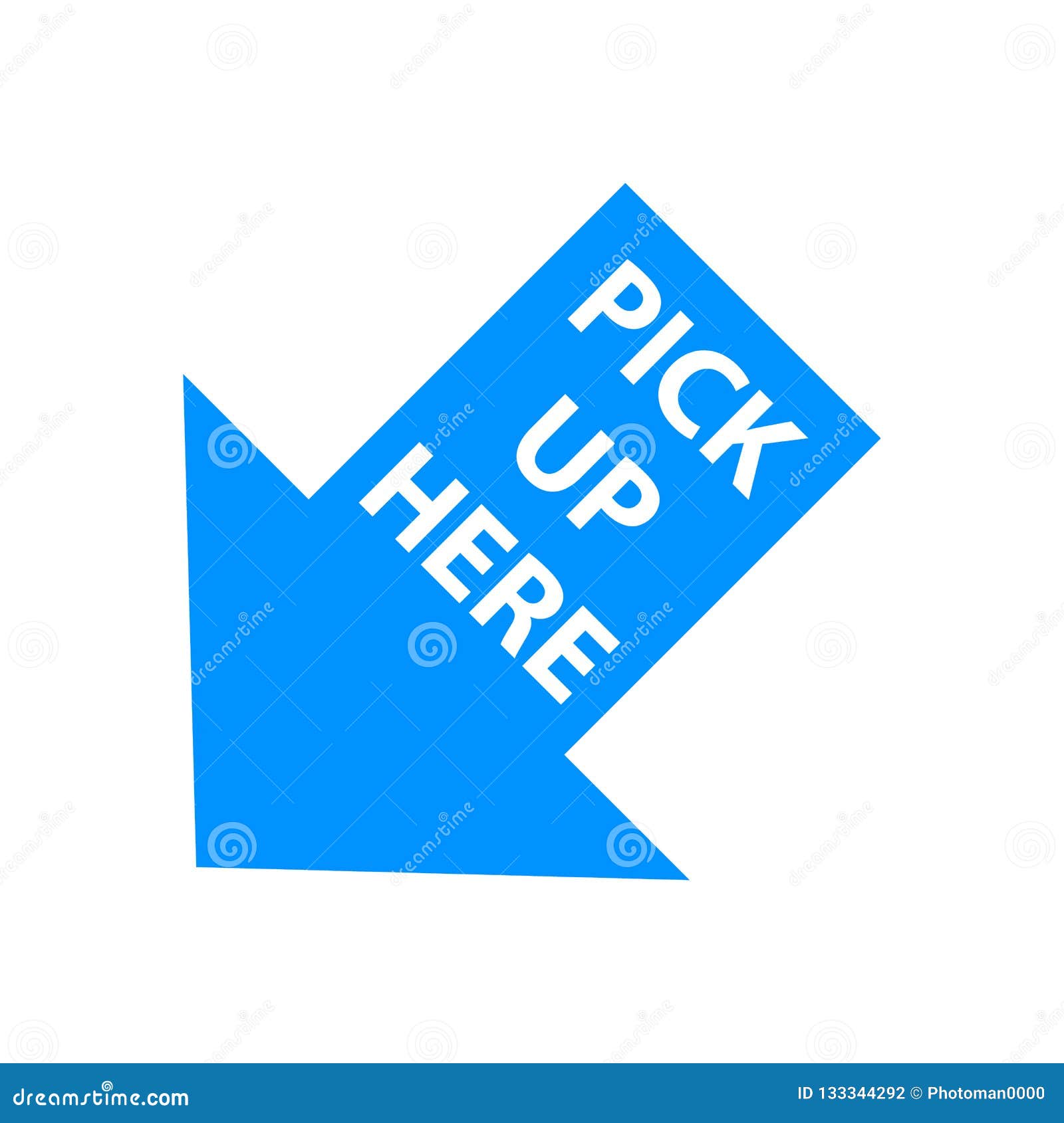 Pick Up Here Isolated Arrow Stock Vector - Illustration of sticker ...