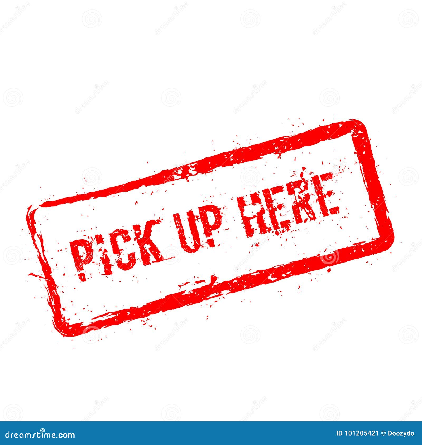 Pick Up Here Red Rubber Stamp Isolated on White. Stock Vector ...