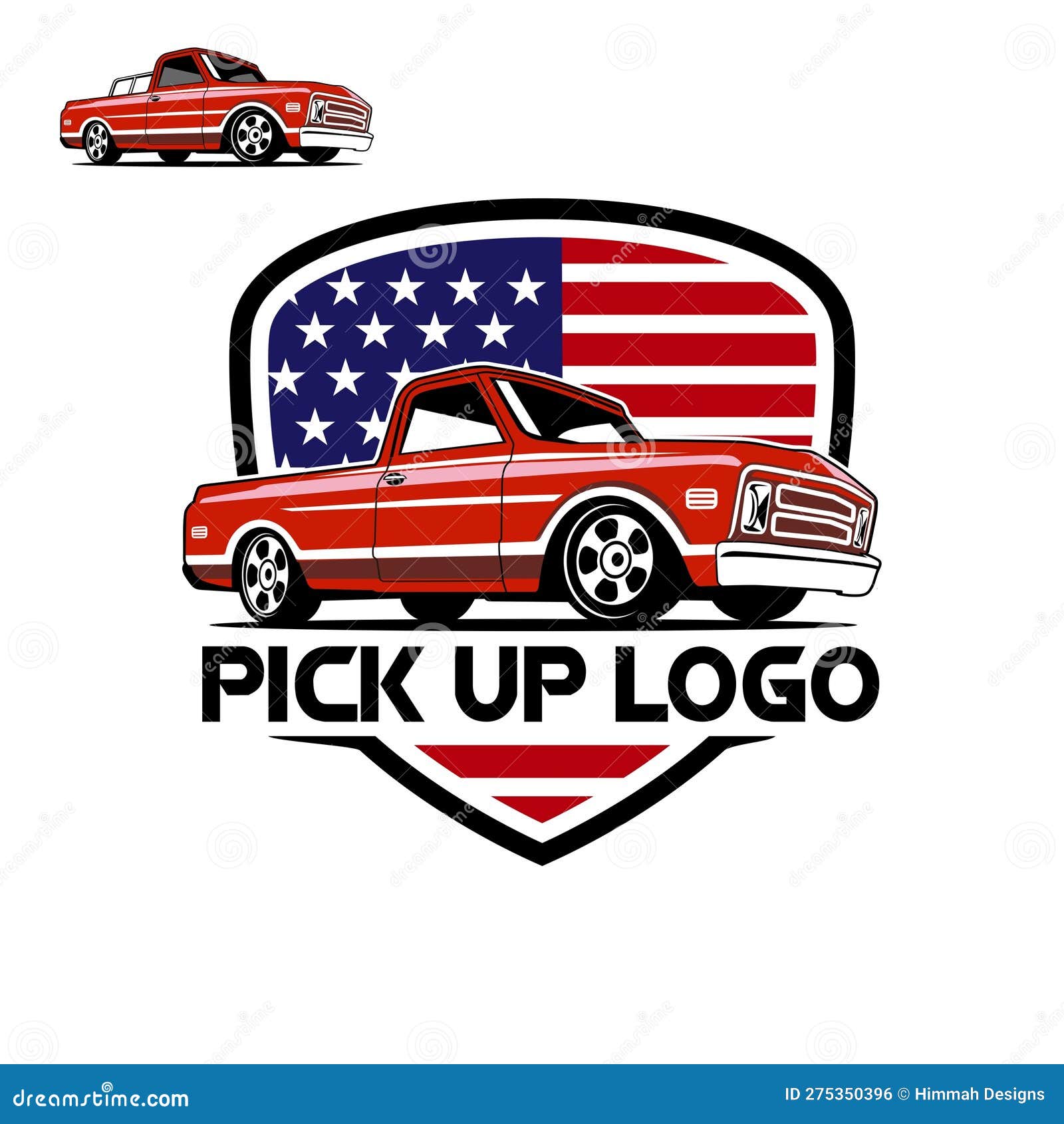 Pick Up Illustration Logo Design Vector Stock Vector - Illustration of ...