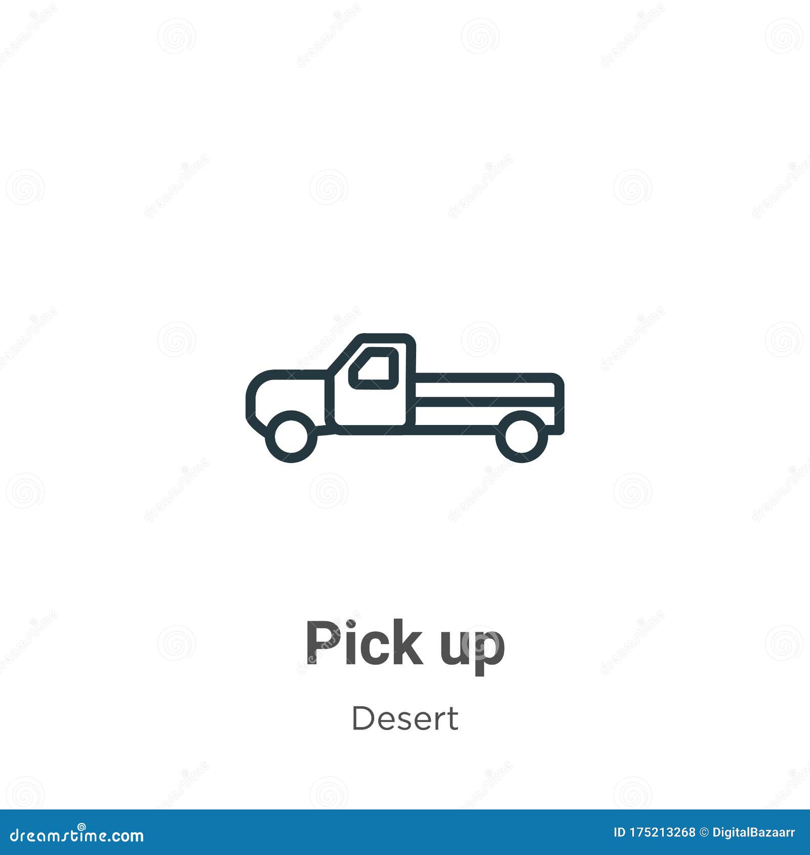 Pick Up Outline Vector Icon. Thin Line Black Pick Up Icon, Flat Vector ...