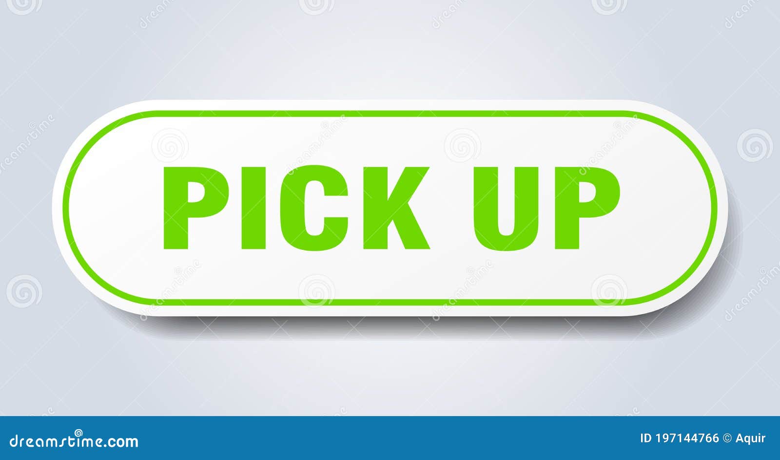 Pick Up Sign. Rounded Isolated Button. White Sticker Stock Vector ...