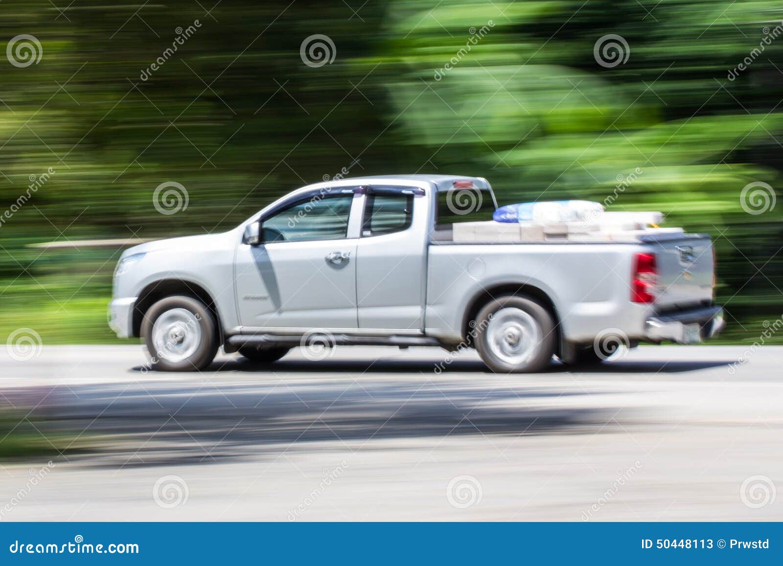 Pick-up Speeding in road stock image. Image of escape - 50448113