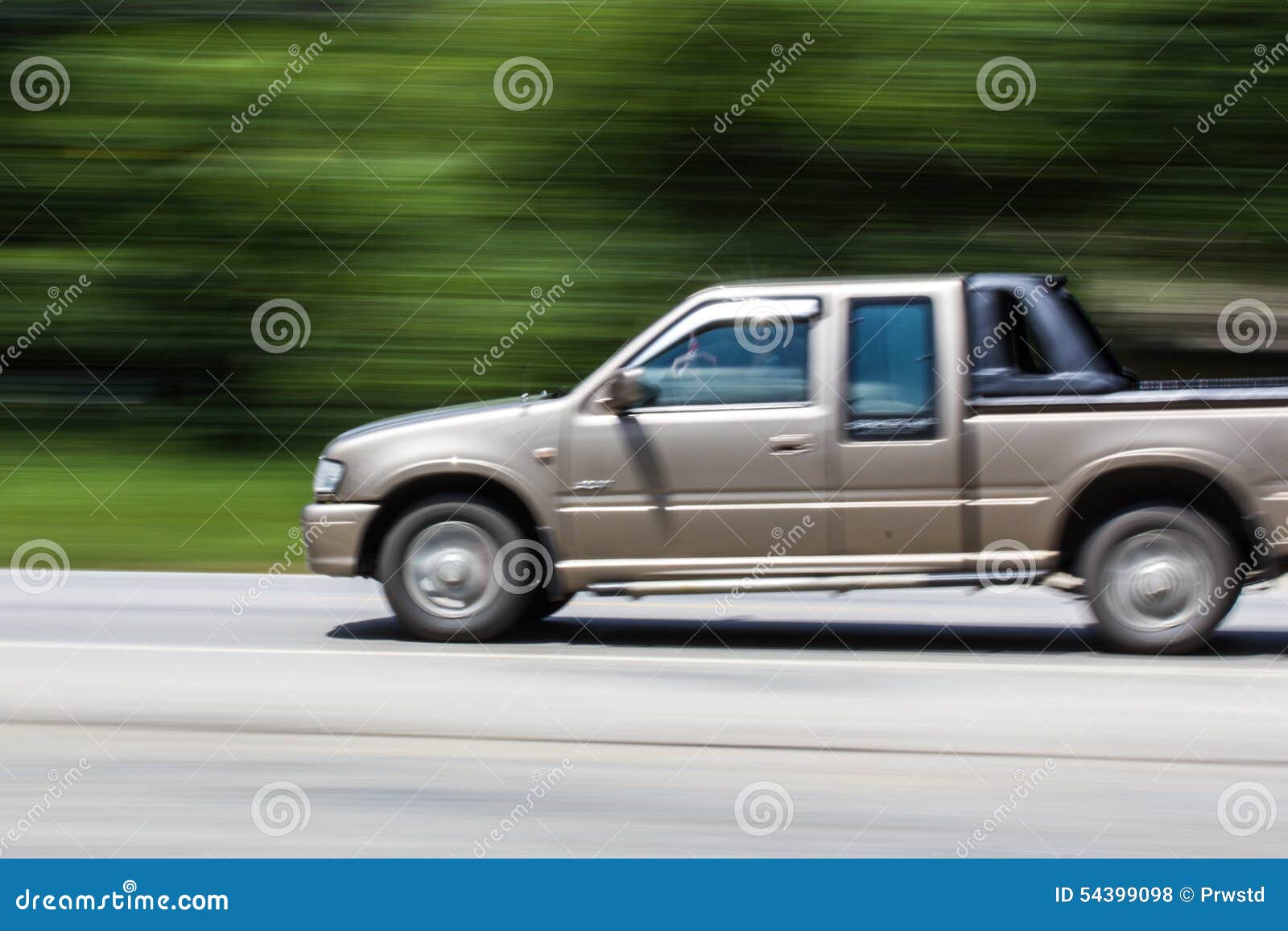 Pick-up Speeding in road stock photo. Image of individuality - 54399098