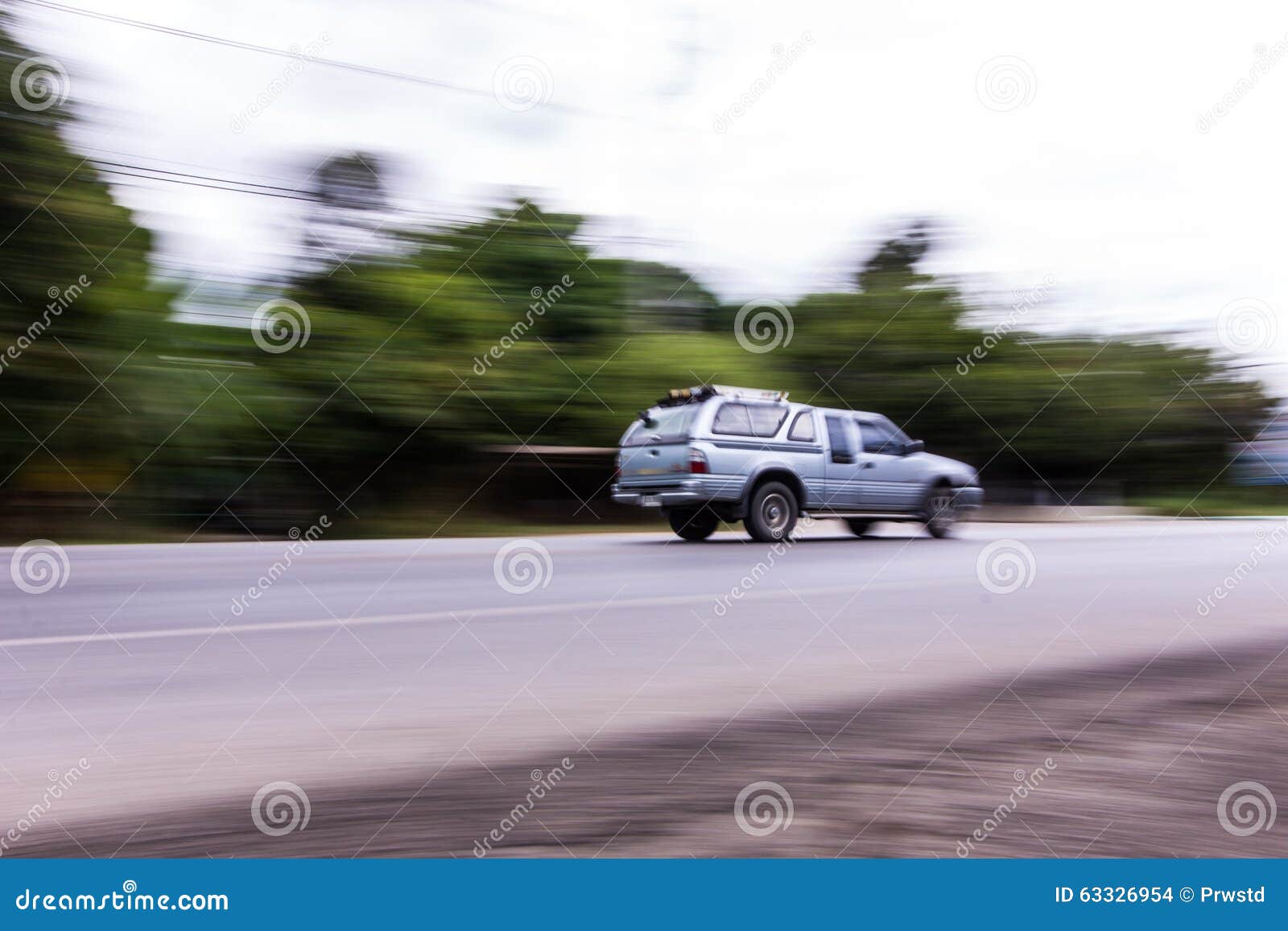 Pick-up Speeding in road stock photo. Image of diversity - 63326954