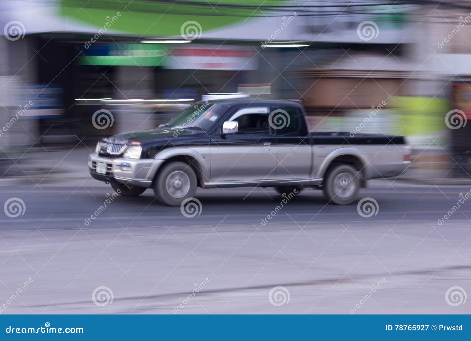 Pick-up Speeding in road stock image. Image of fashion - 78765927