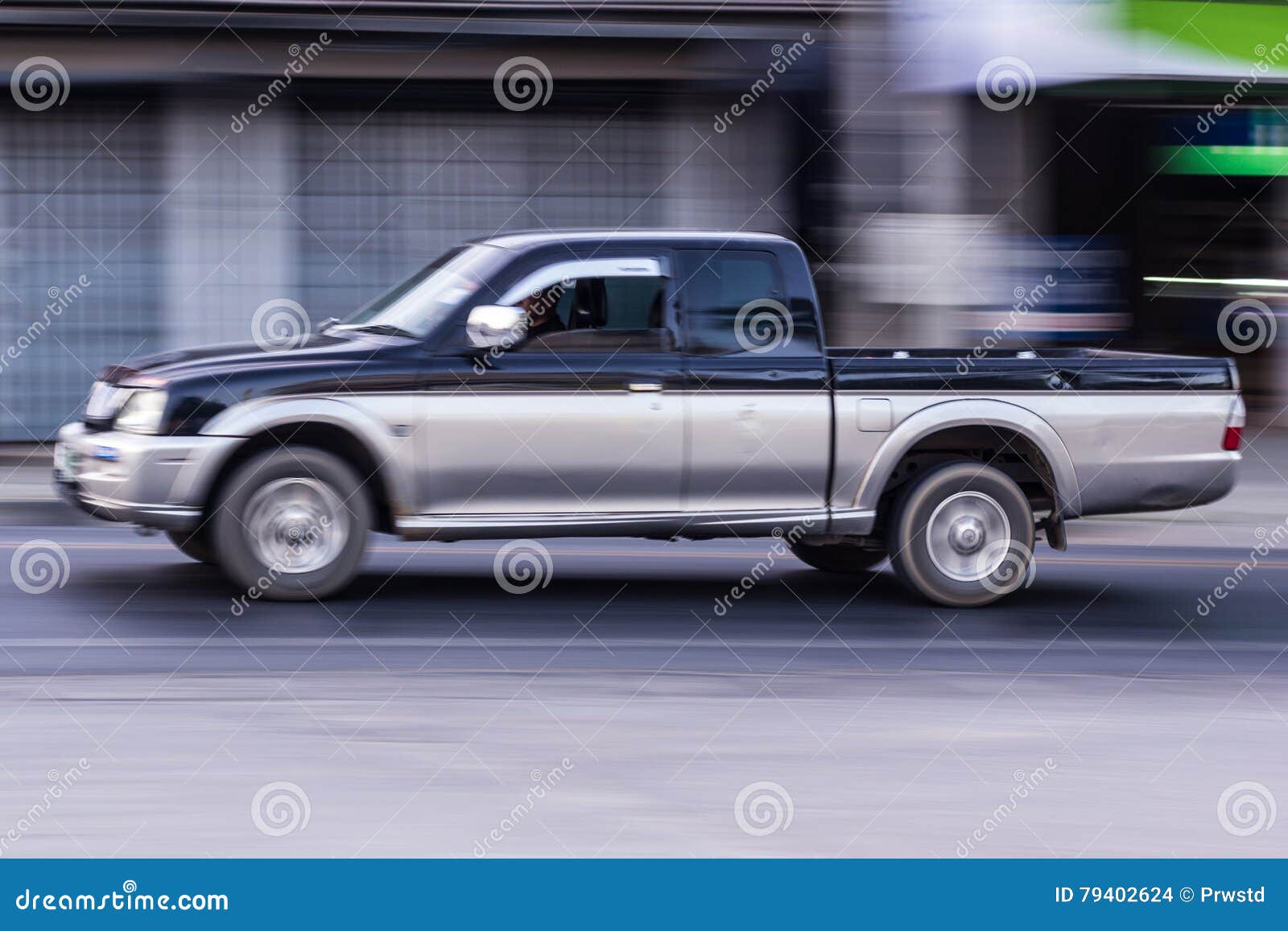 Pick-up Speeding in road stock photo. Image of joyride - 79402624