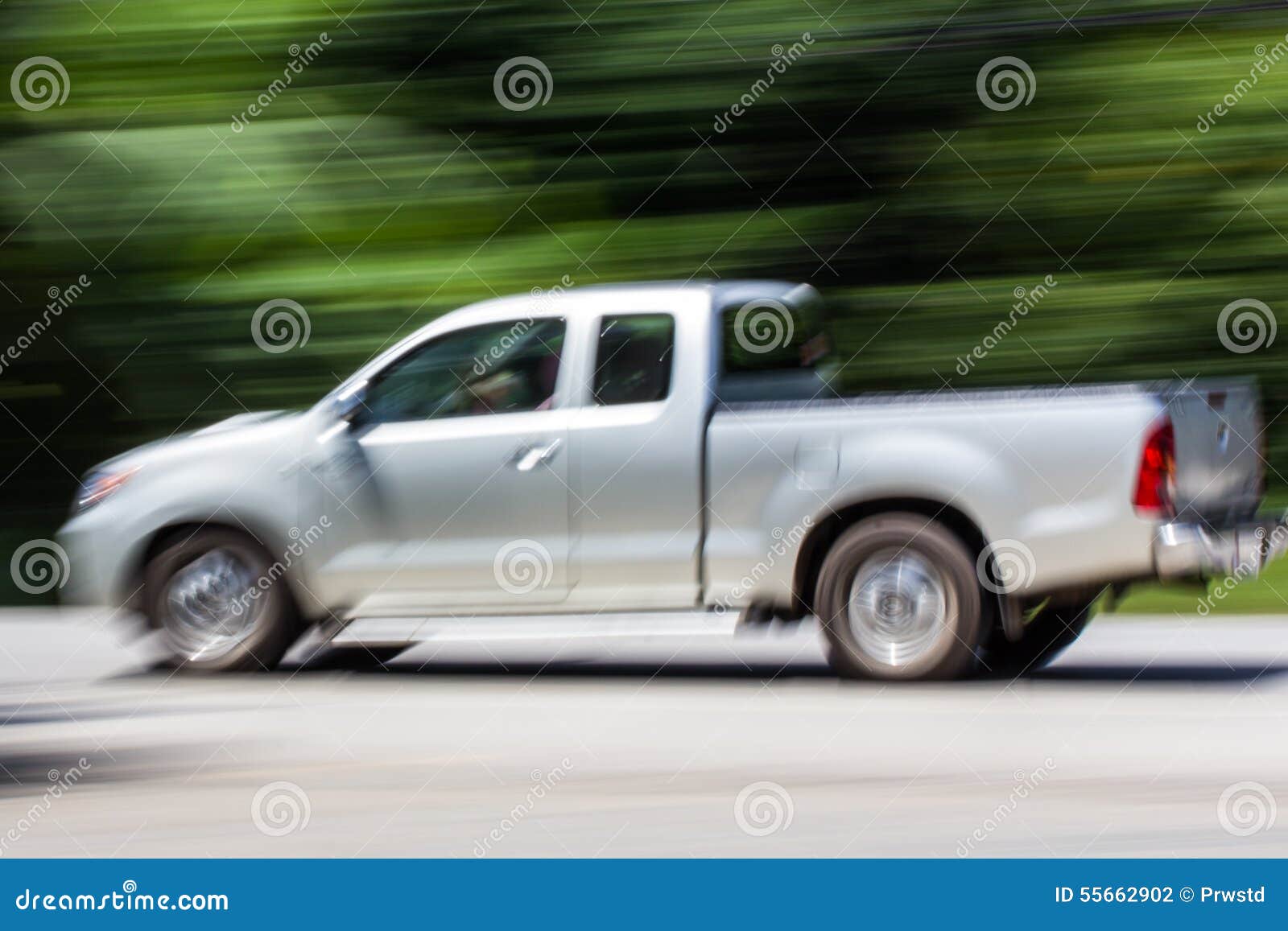 Pick-up Speeding in road stock photo. Image of city, door - 55662902