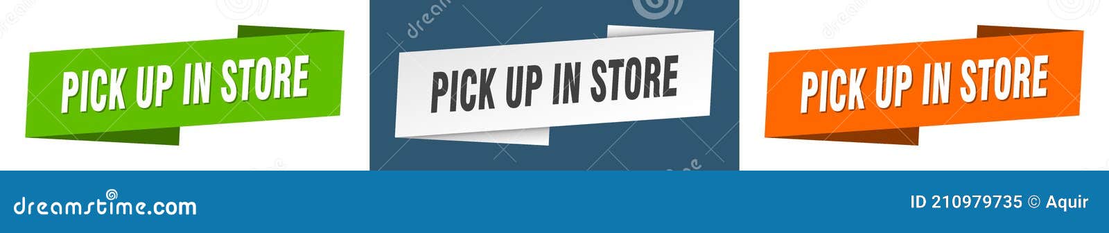 Pick Up in Store Banner. Pick Up in Store Ribbon Label Sign Set Stock ...
