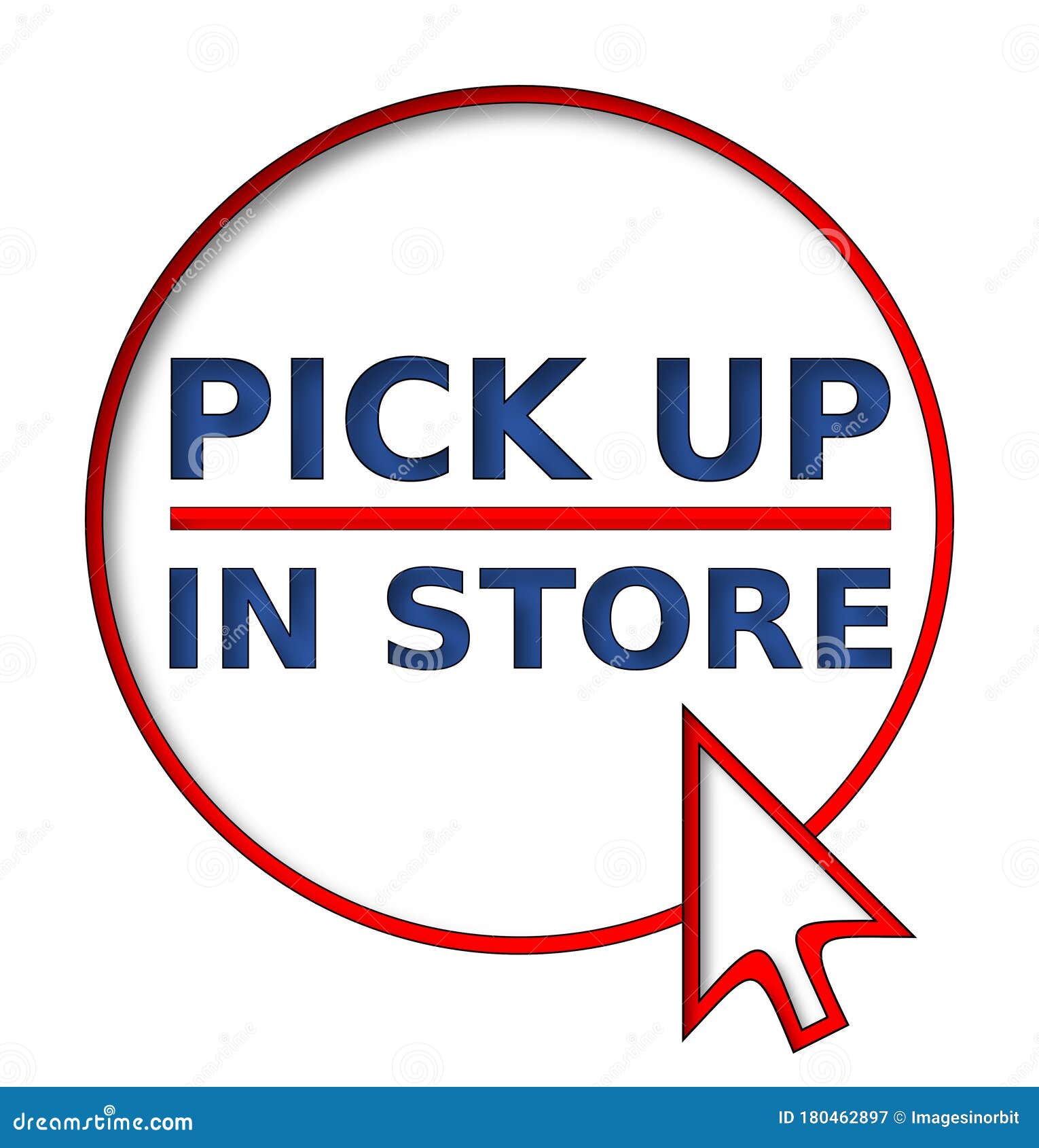 Red, White and Blue Pick Up in Store Vector Illustration Stock Image ...