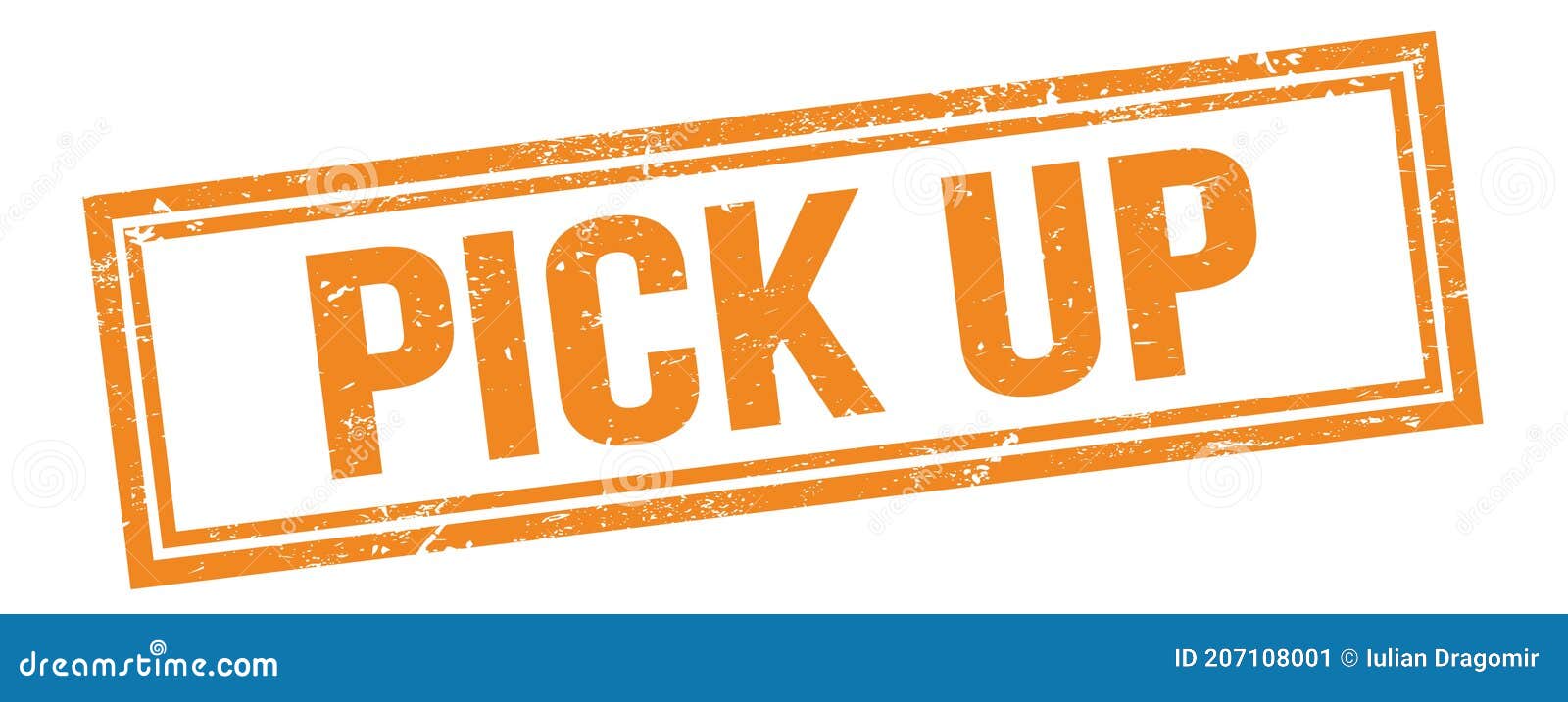 PICK UP Text on Orange Grungy Vintage Stamp Stock Illustration ...