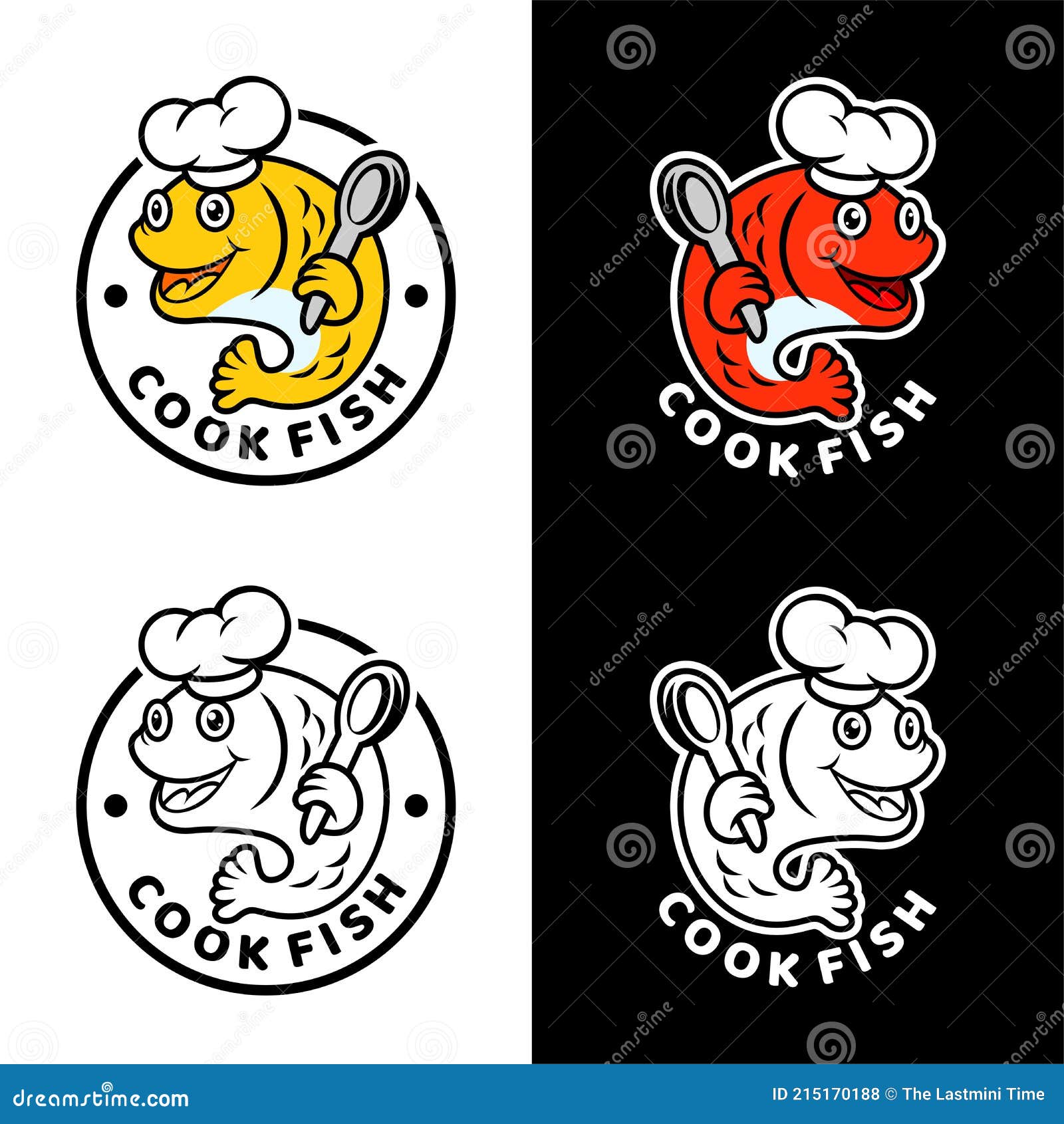 COOK FISH CARTOON LOGO stock vector. Illustration of character - 215170188