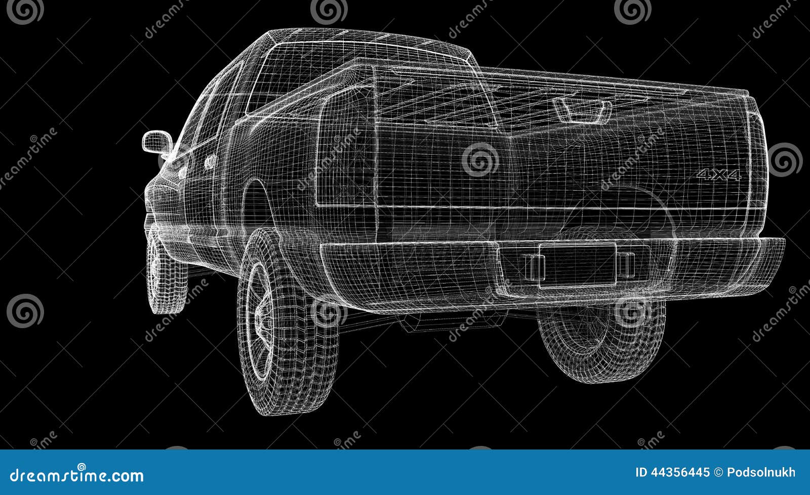Pick up truck stock illustration. Illustration of large - 44356445