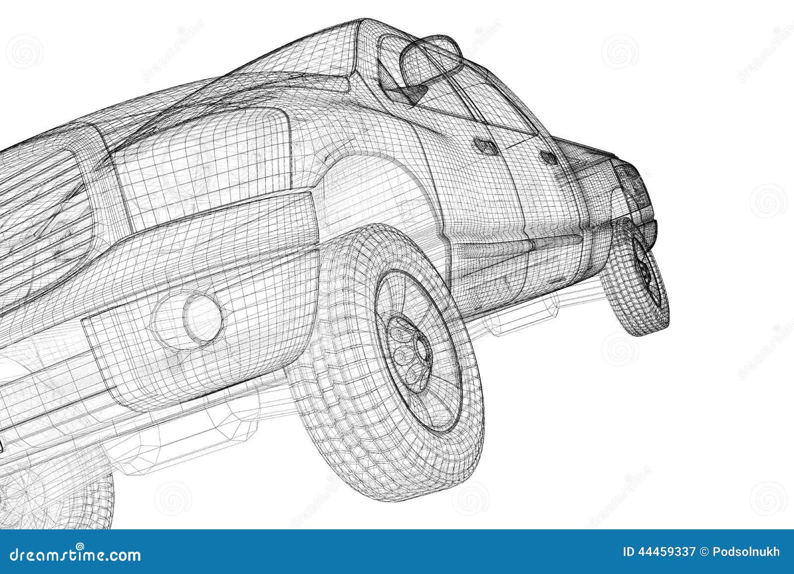 Pick up truck stock illustration. Illustration of structure - 44459337