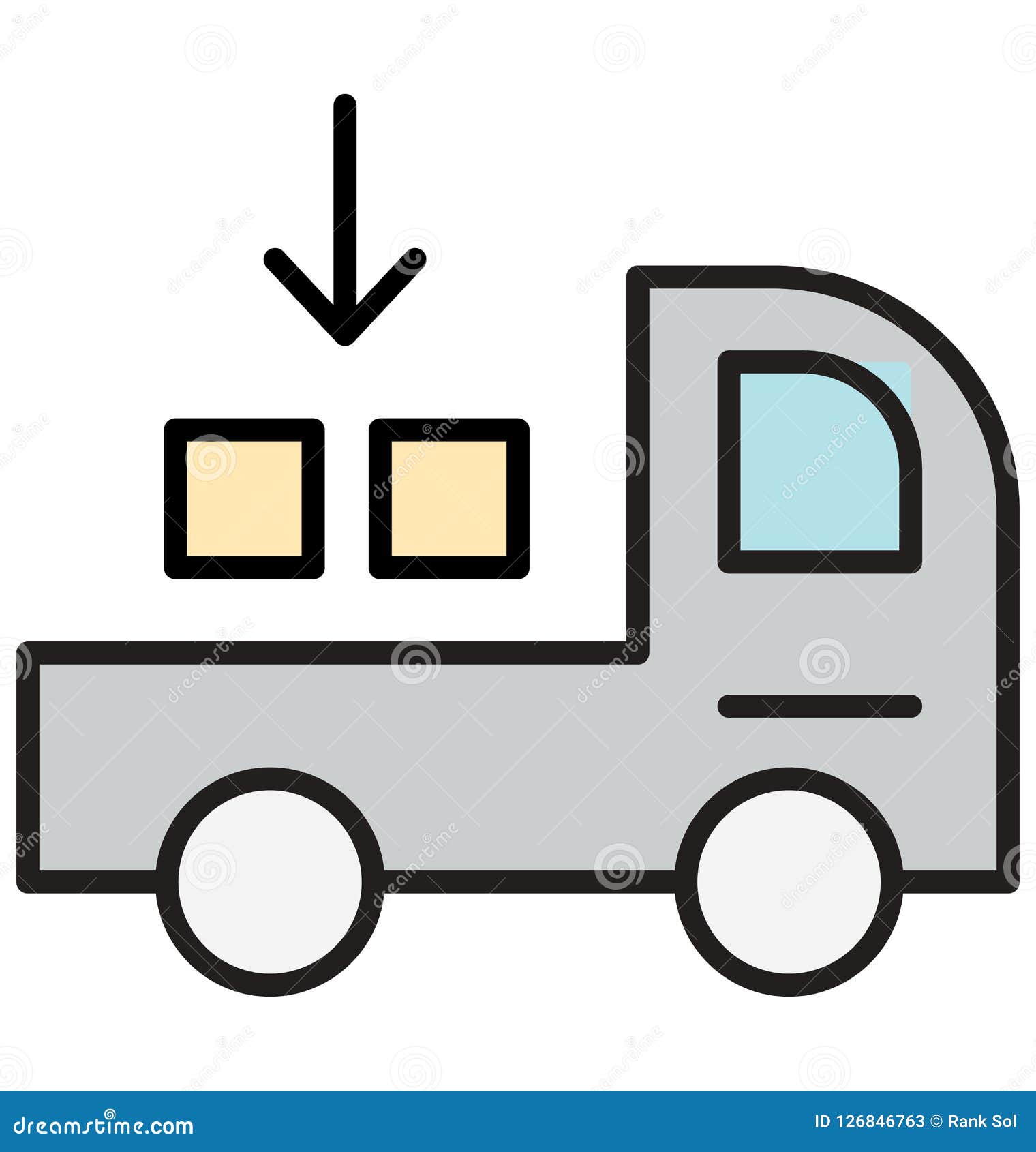 Pick Up Van Isolated Vector with Line and Fill Icon Stock Vector ...