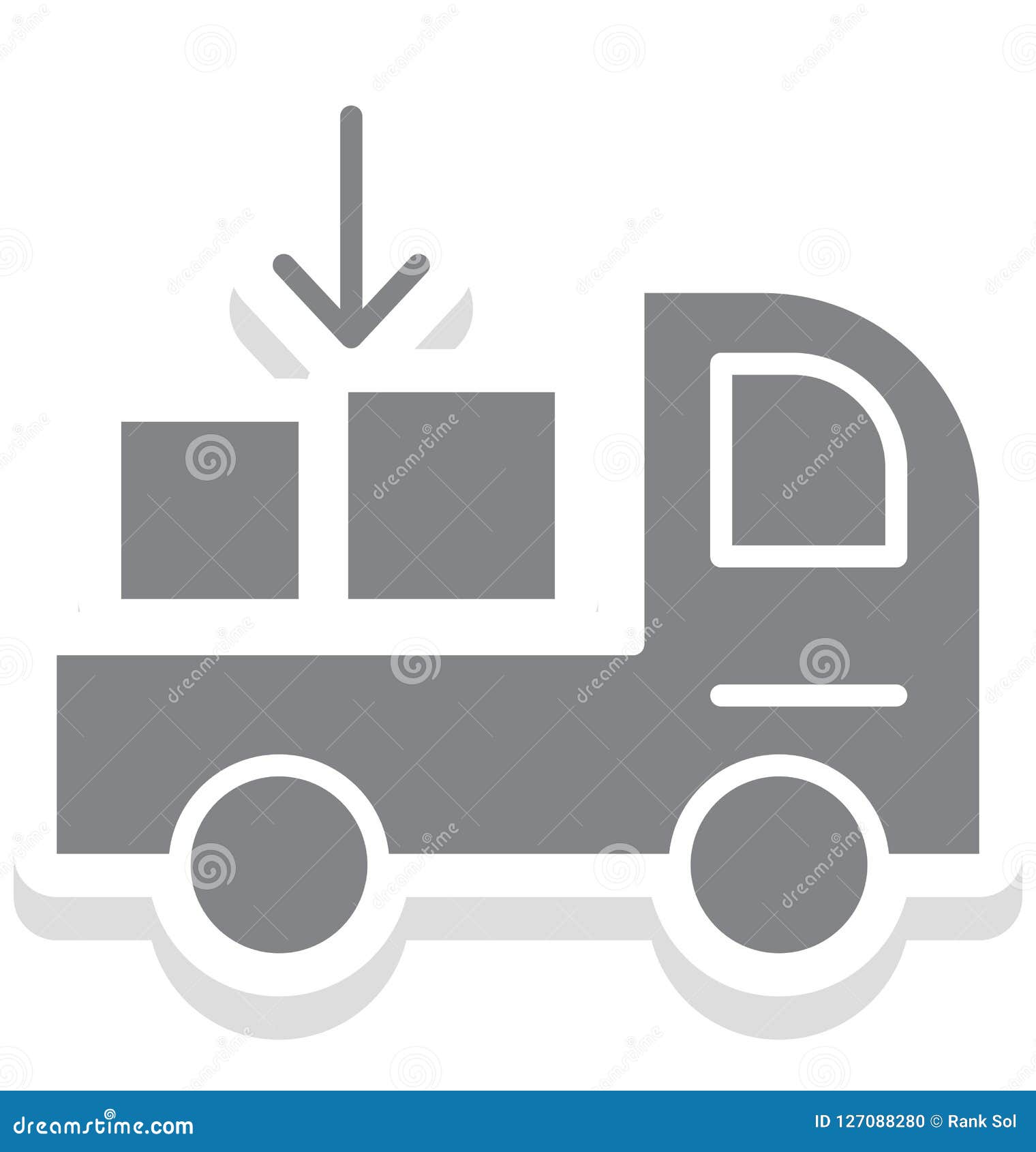 Pick Up Van Isolated Vector with Line and Fill Icon Stock Vector ...