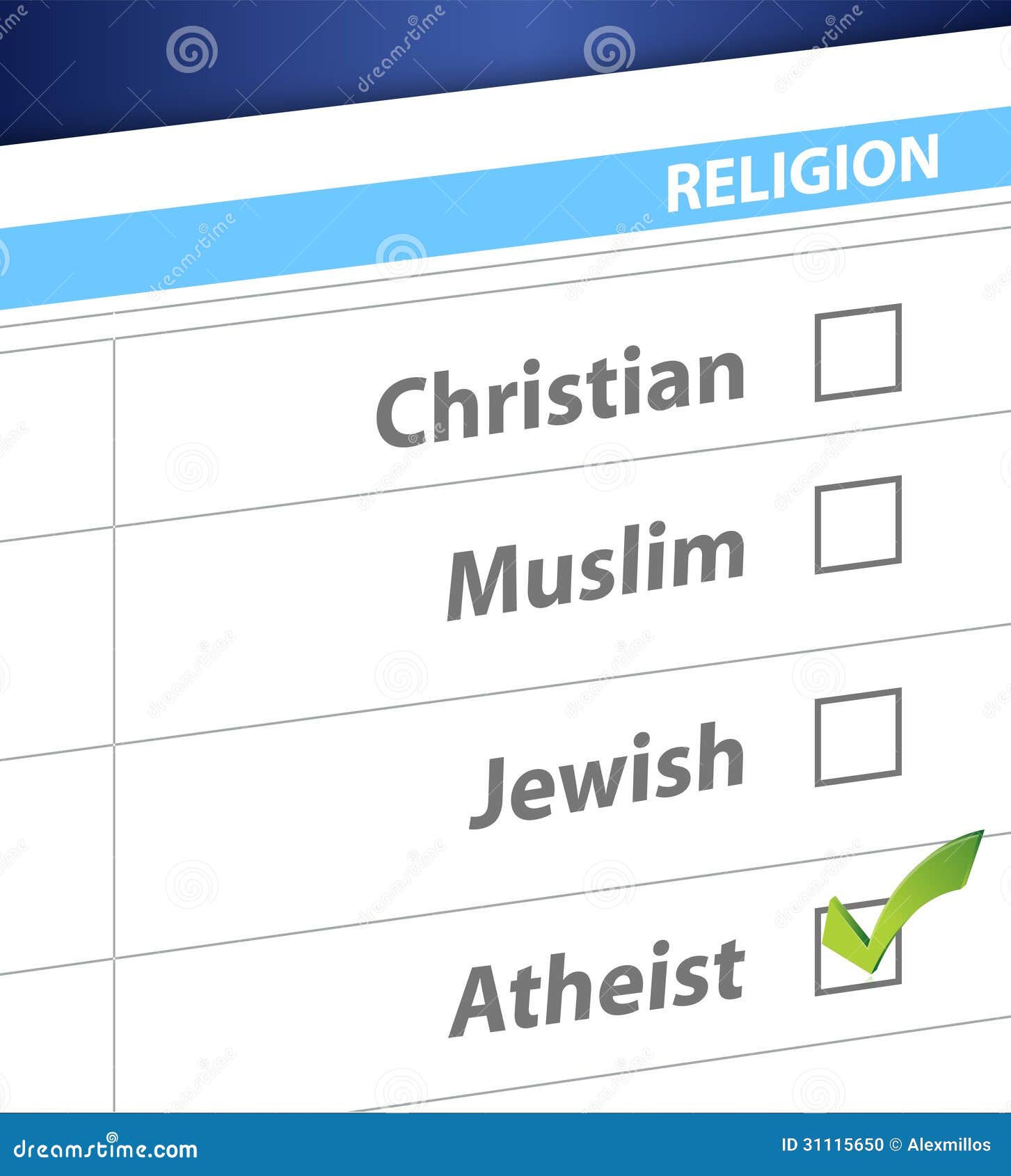 Pick Your Religion Blue Survey Illustration Stock Illustration ...