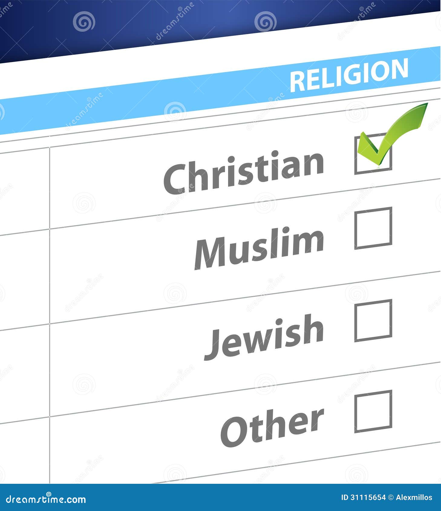Pick Your Religion Blue Survey Illustration Stock Illustration ...
