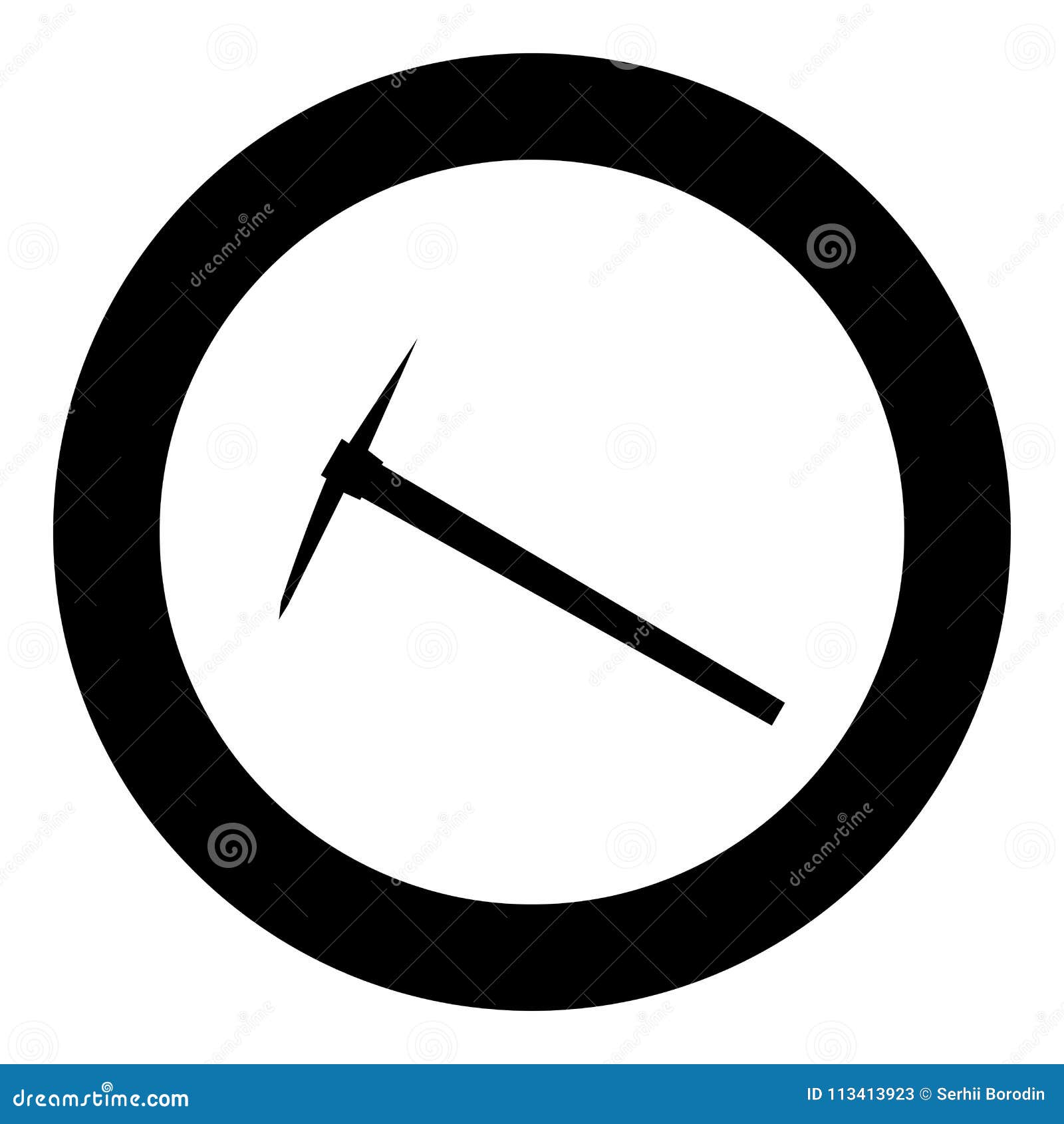 Pickaxe Black Icon in Circle Vector Illustration Isolated . Stock ...