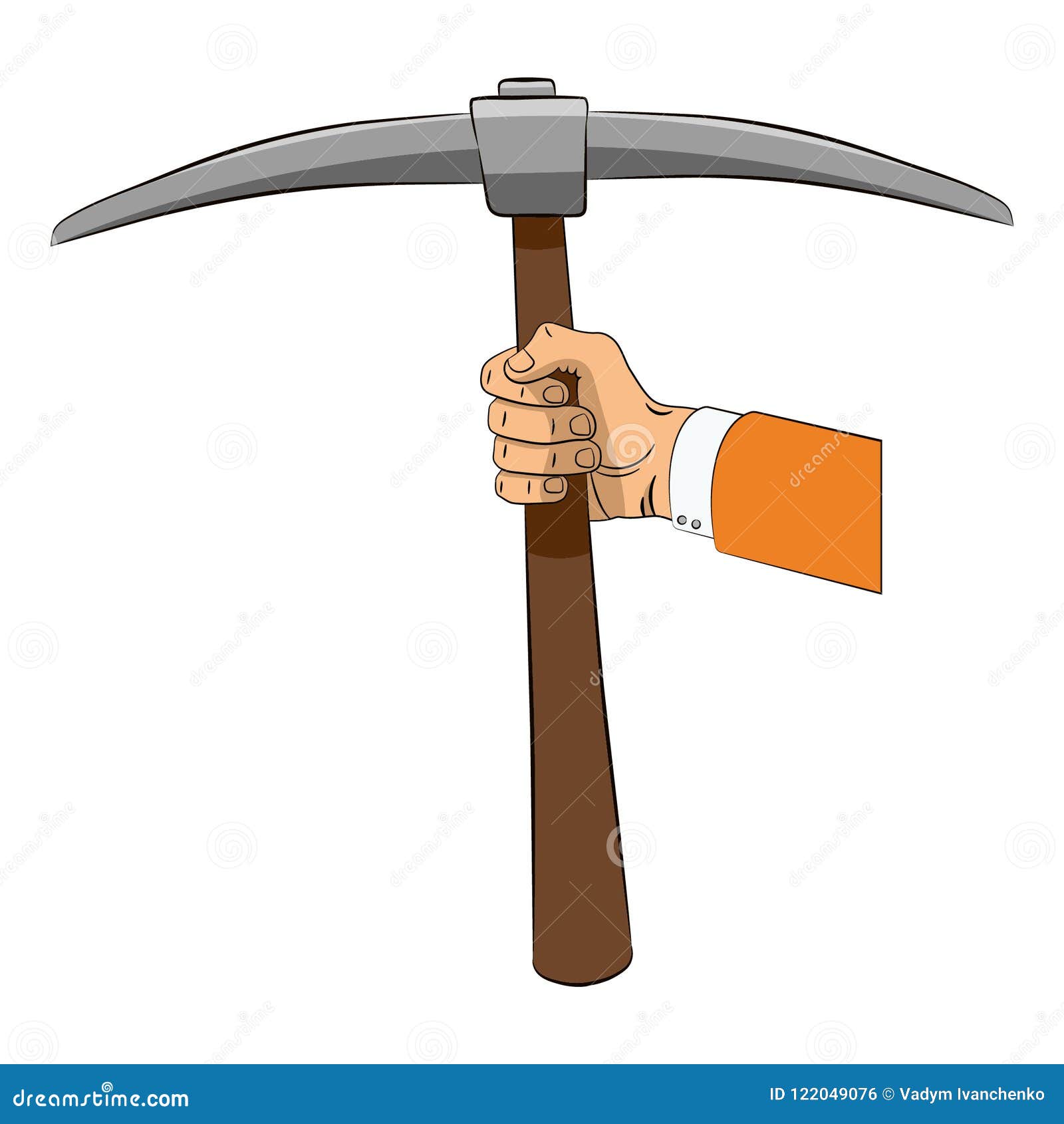 Ice Pickaxe Hand Drawn Outline Doodle Icon. Cartoon Vector ...