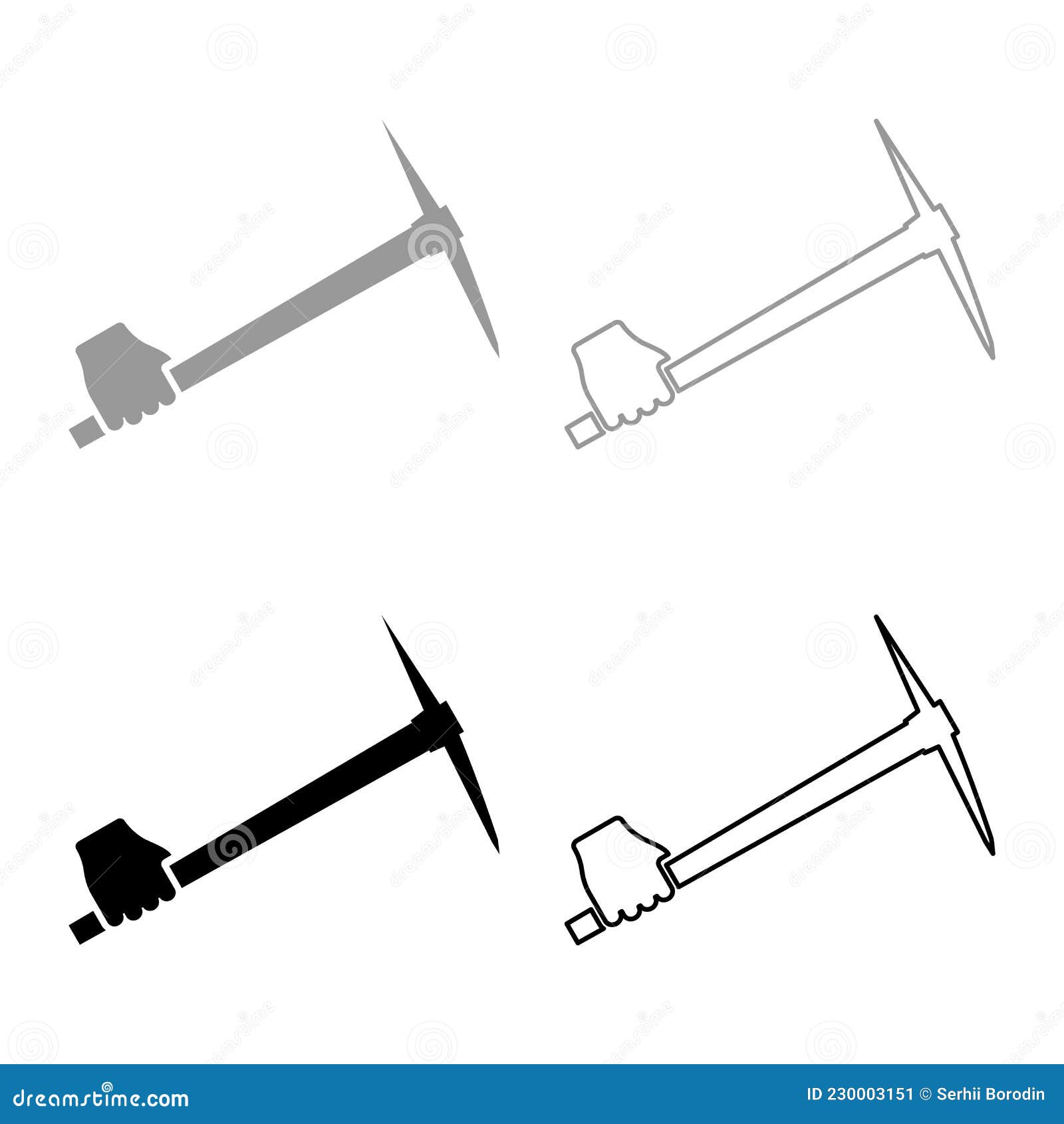 Pickaxe in Hand Tool in Use Arm Digging and Mining Concept Industrial ...