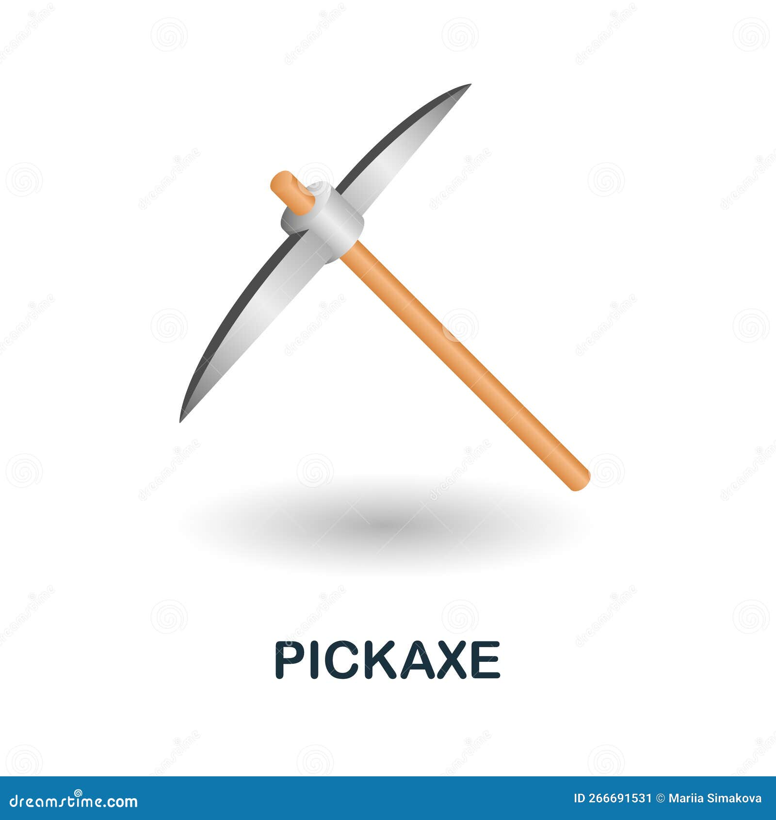 Pickaxe Icon. 3d Illustration from Construction Instruments Collection ...