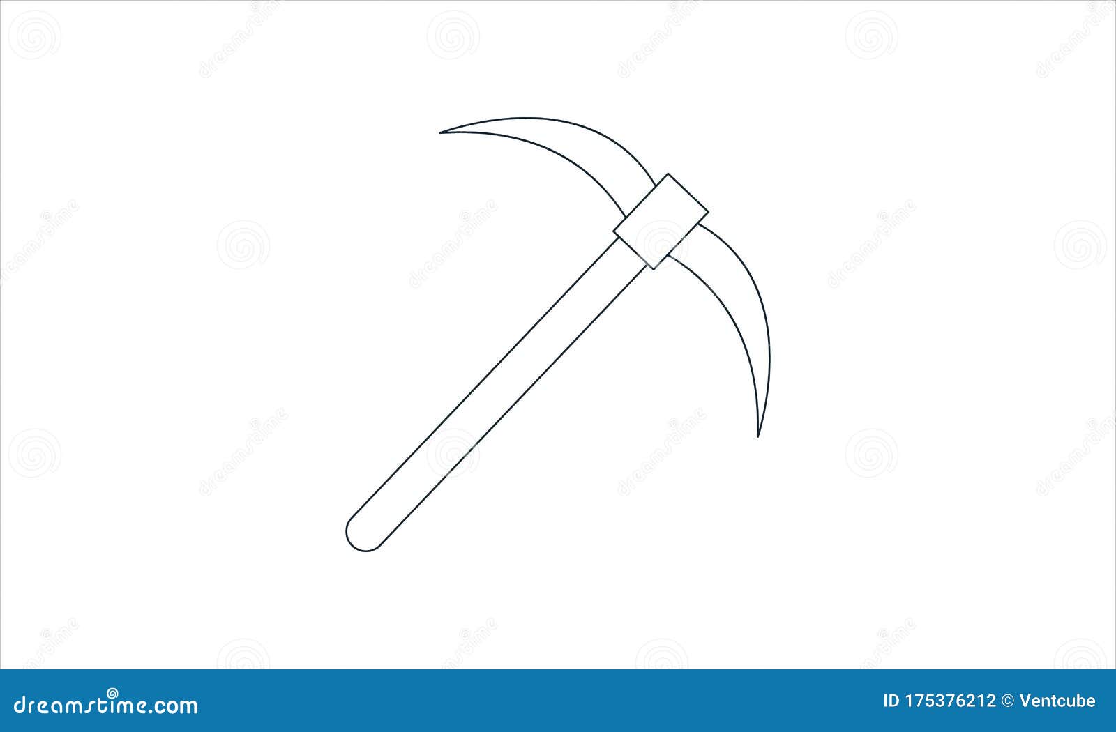 The Pickaxe Icon Pickax Symbol Flat Vector Image Stock Vector ...