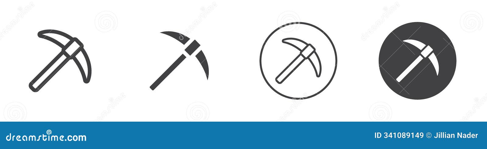 Pickaxe Icon Simple Outline Vector Logo Stock Illustration ...