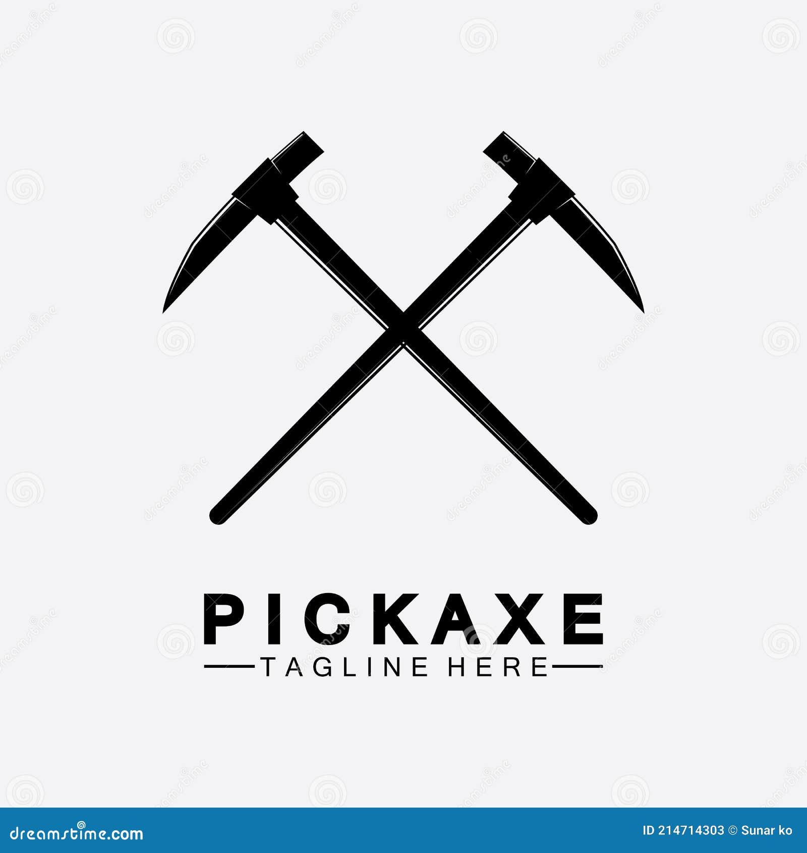 Pickaxe Logo Vector Icon Symbol Illustration Design Template, Mining ...