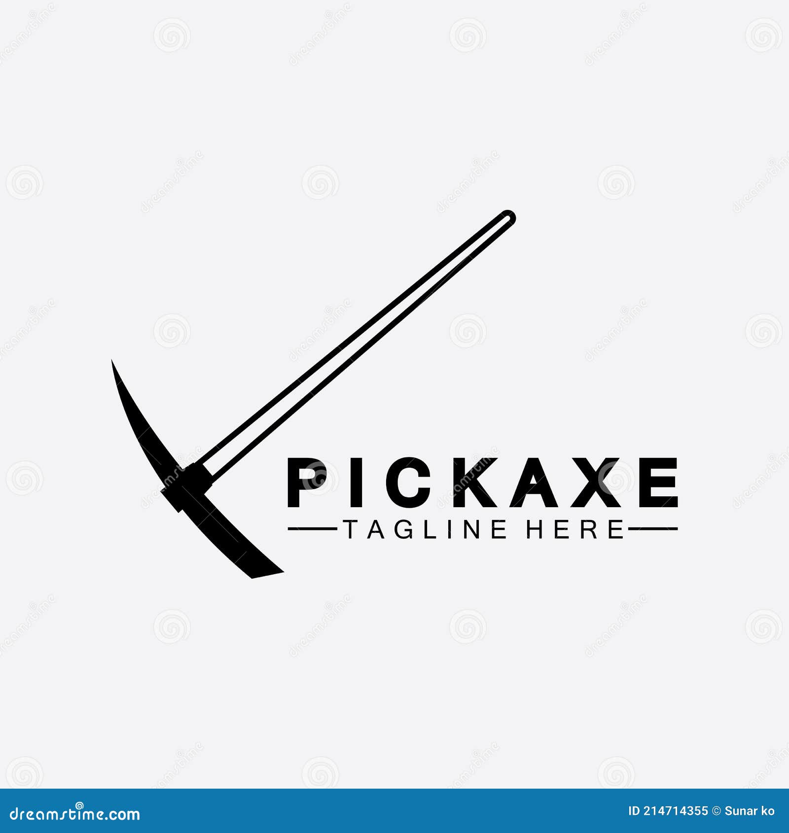 Pickaxe Logo Vector Icon Symbol Illustration Design Template, Mining ...