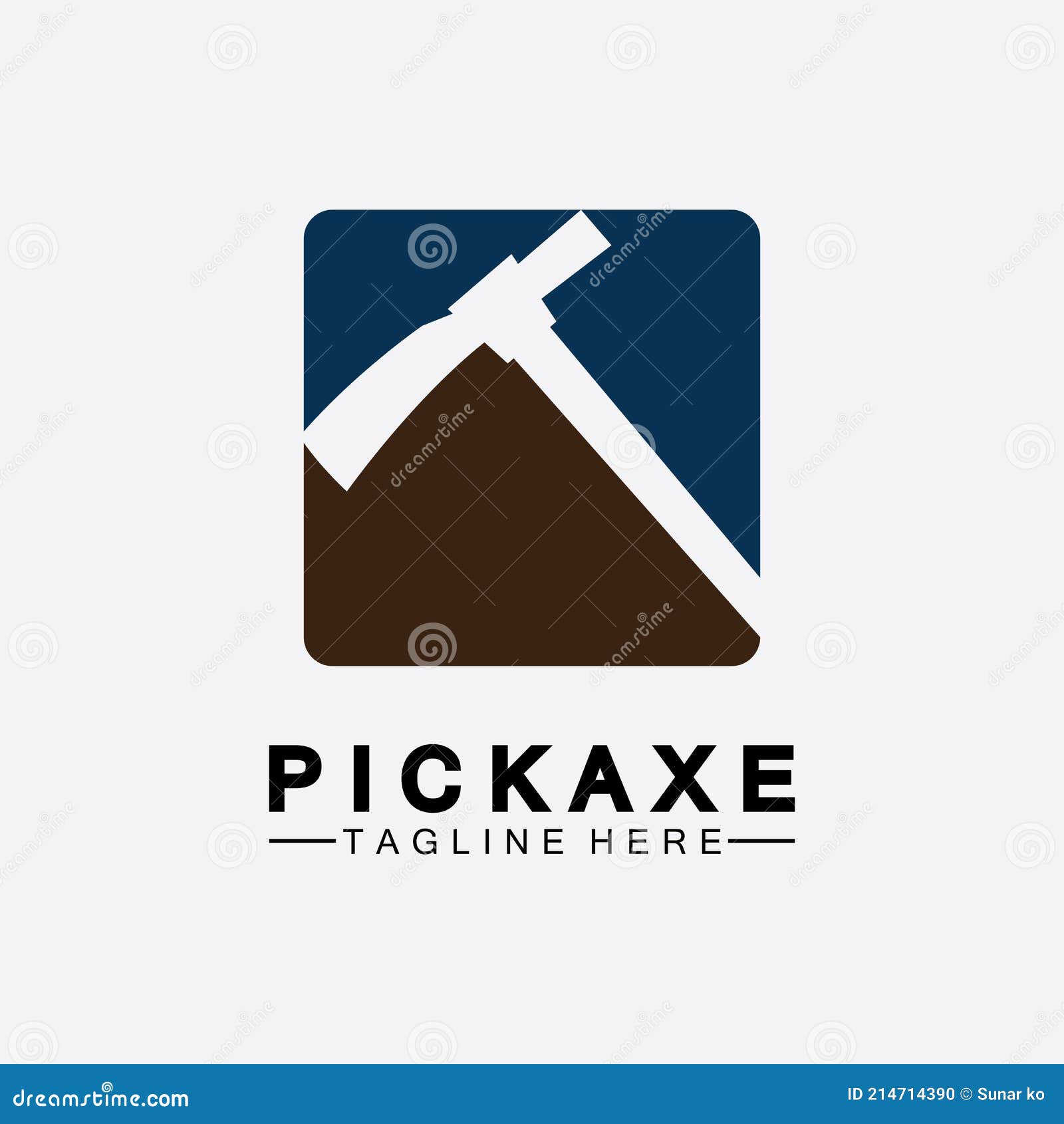 Pickaxe Logo Vector Icon Symbol Illustration Design Template, Mining ...