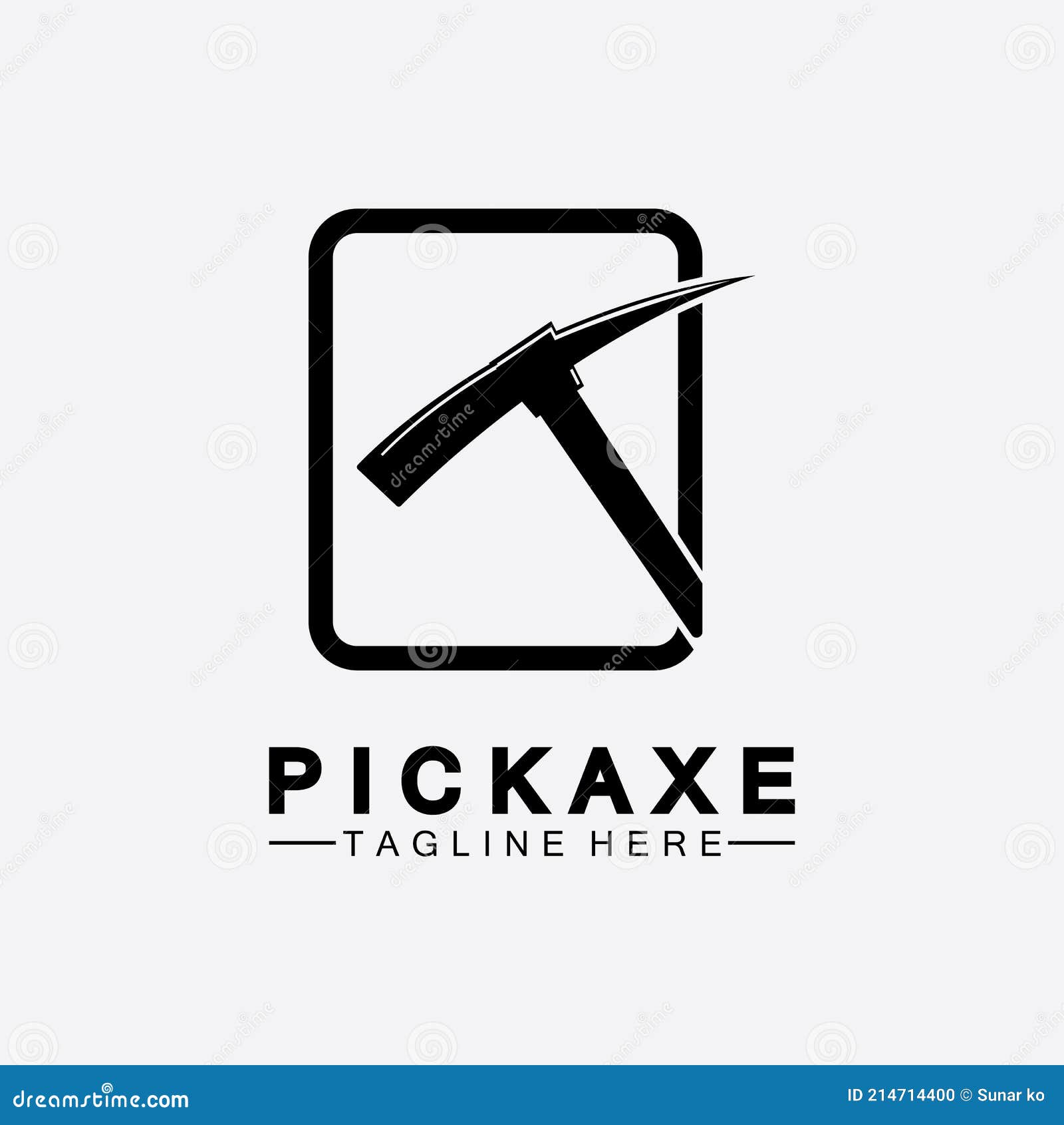 Pickaxe Logo Vector Icon Symbol Illustration Design Template, Mining ...