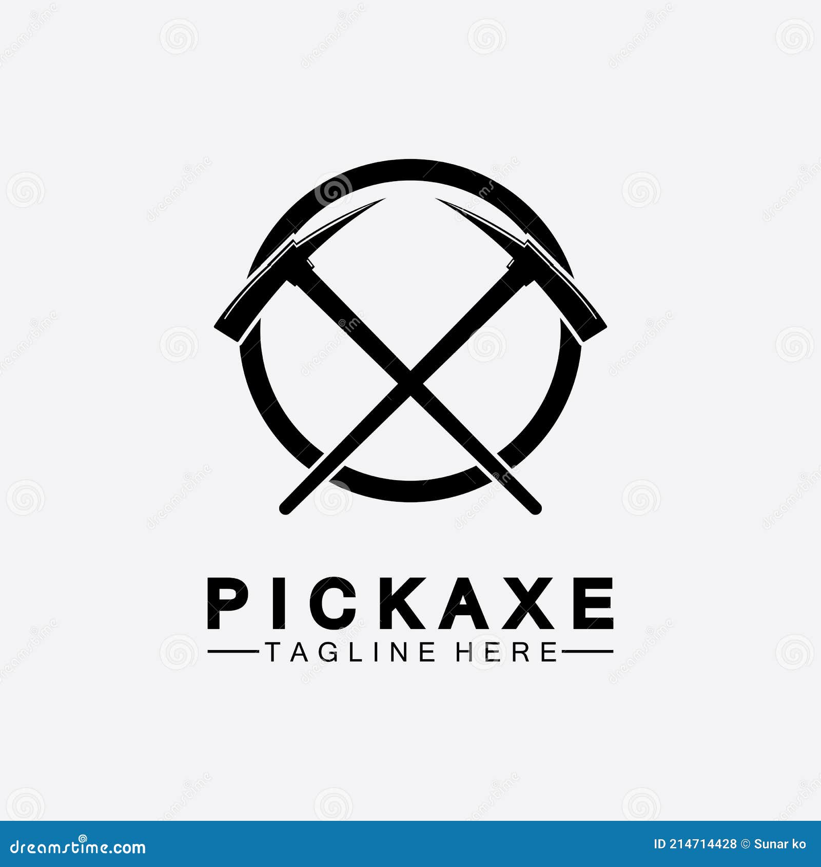 Pickaxe Logo Vector Icon Symbol Illustration Design Template, Mining ...