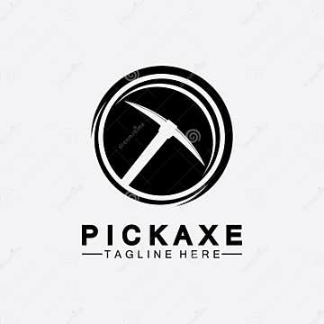 Pickaxe Logo Vector Icon Symbol Illustration Design Template, Mining ...