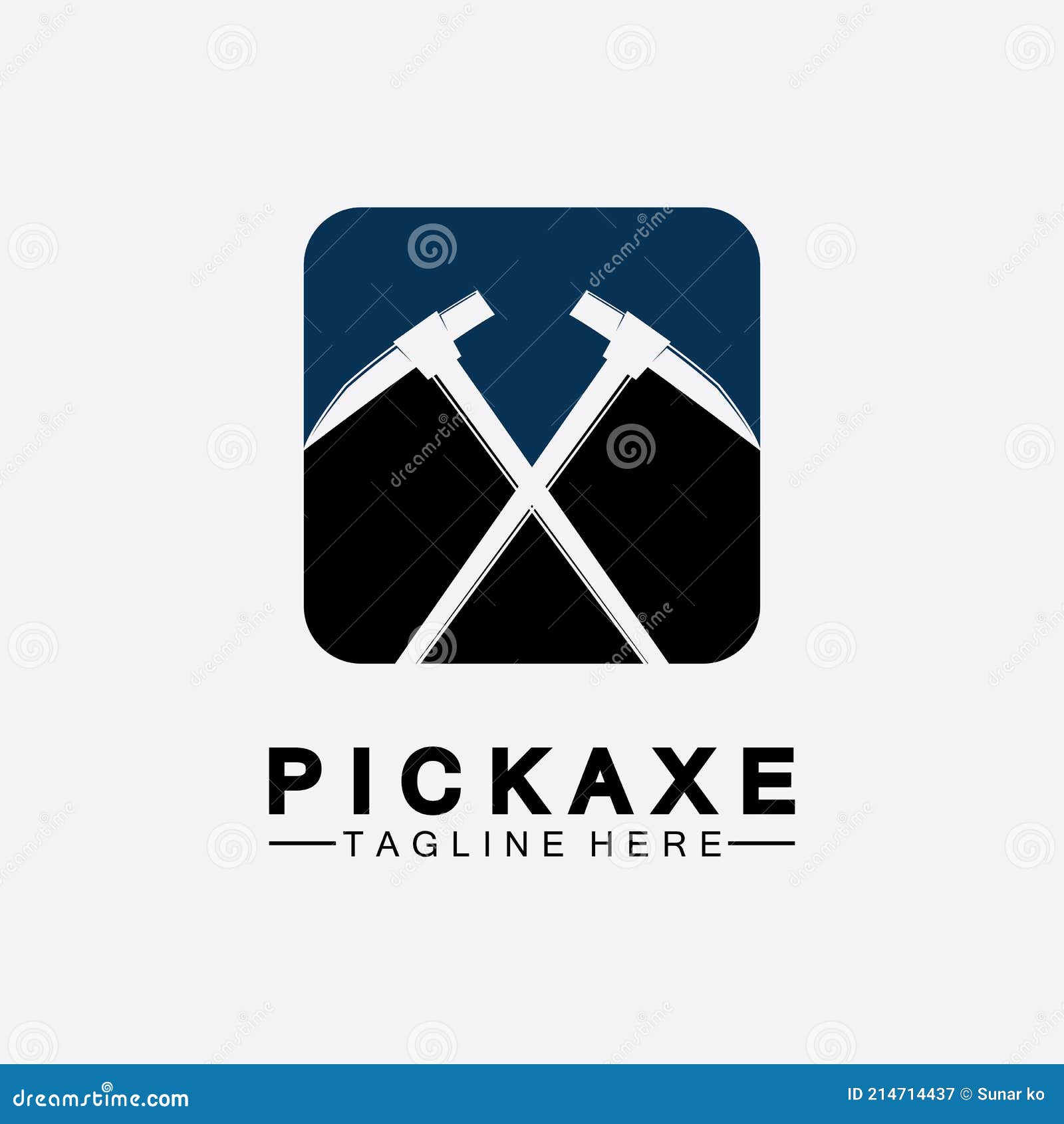 Pickaxe Logo Vector Icon Symbol Illustration Design Template, Mining ...