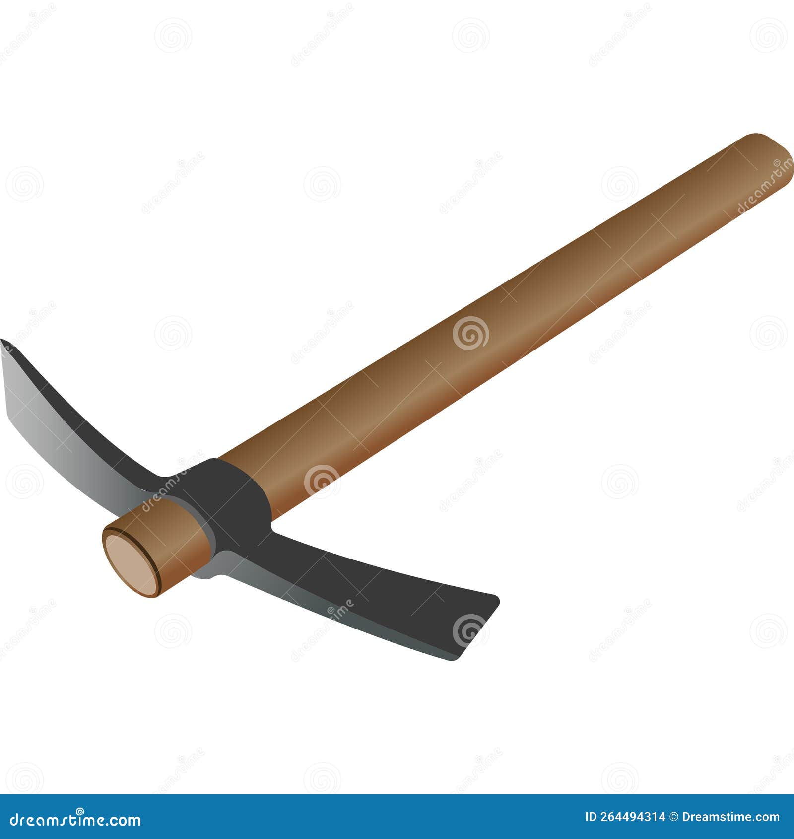 Pickaxe with a Long Handle. Digging Tool Stock Vector - Illustration of ...