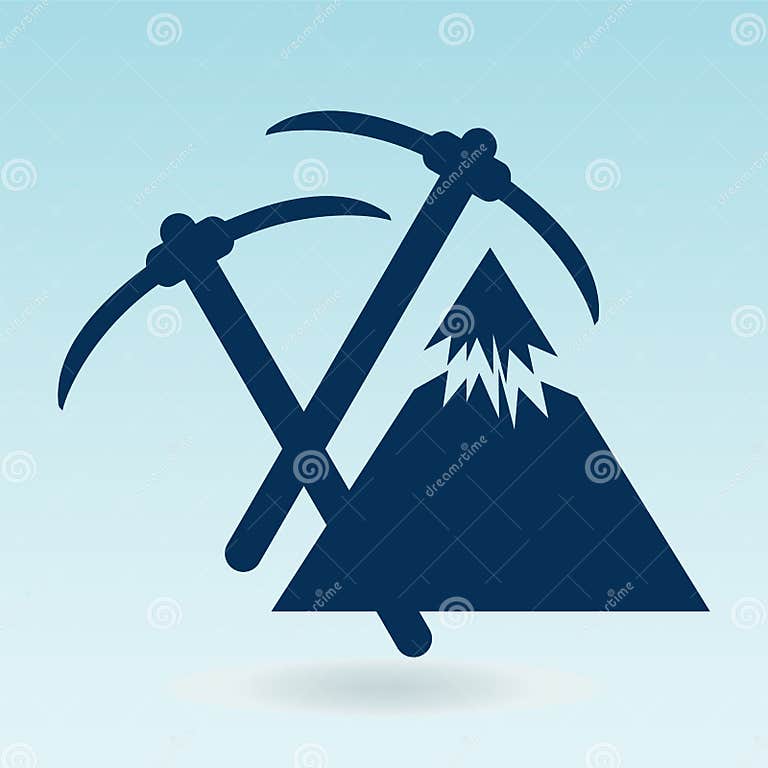 Pickaxe mountain stock vector. Illustration of orange - 54809716