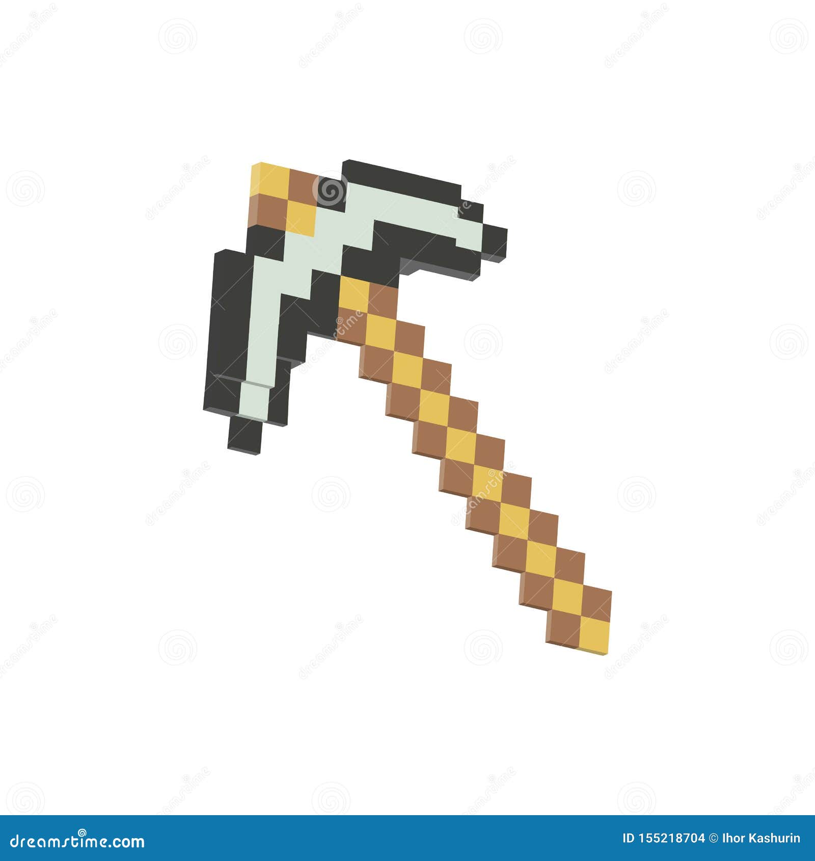 Pickaxe. Pixel Icon. Vector Illustration Stock Vector - Illustration of ...
