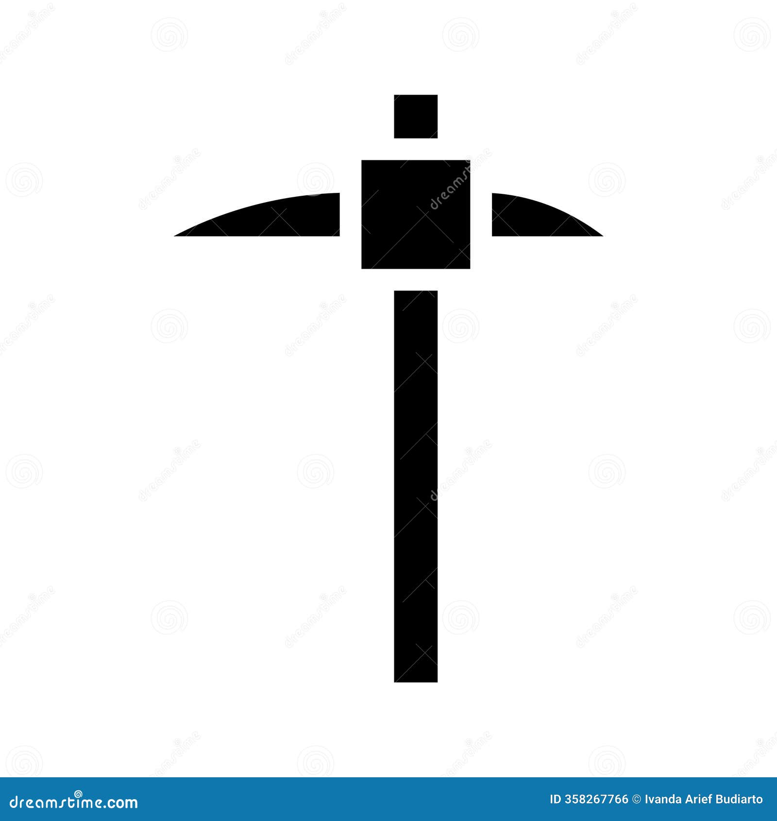 Pickaxe Silhouette Icon. Concept of Mining, Construction, and Hard Work ...