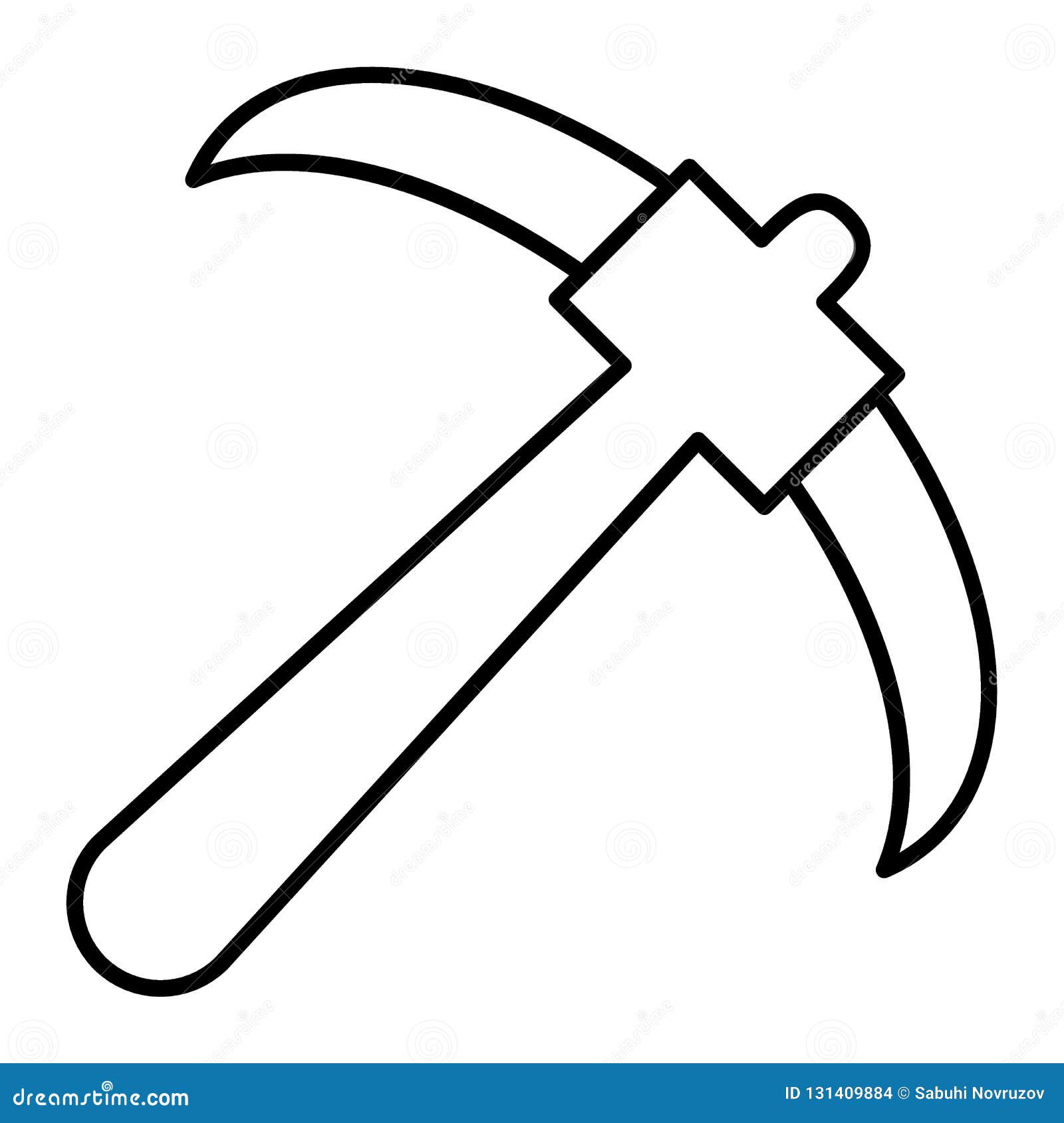 Pickaxe Thin Line Icon. Kirk Vector Illustration Isolated On White. Axe ...